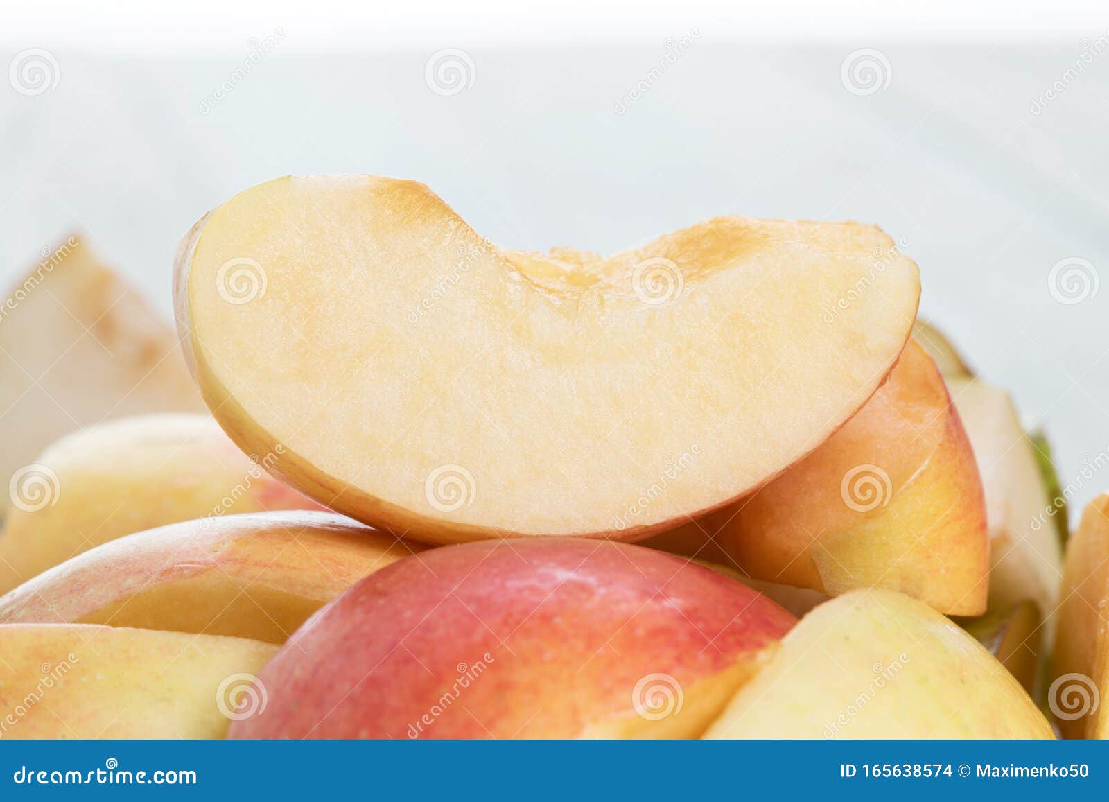 Slices of Fresh Red Apple. Fresh Apple Quarter Stock Photo - Image of ...