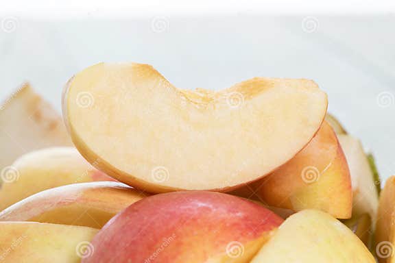 Slices of Fresh Red Apple. Fresh Apple Quarter Stock Photo - Image of ...