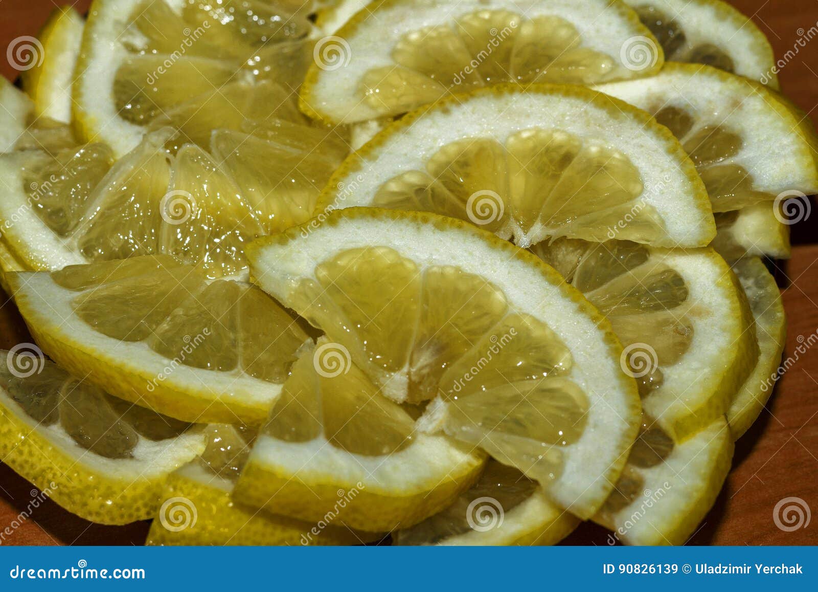 A Slices of Fresh Yellow Lemon Texture Background Pattern. Stock Image ...