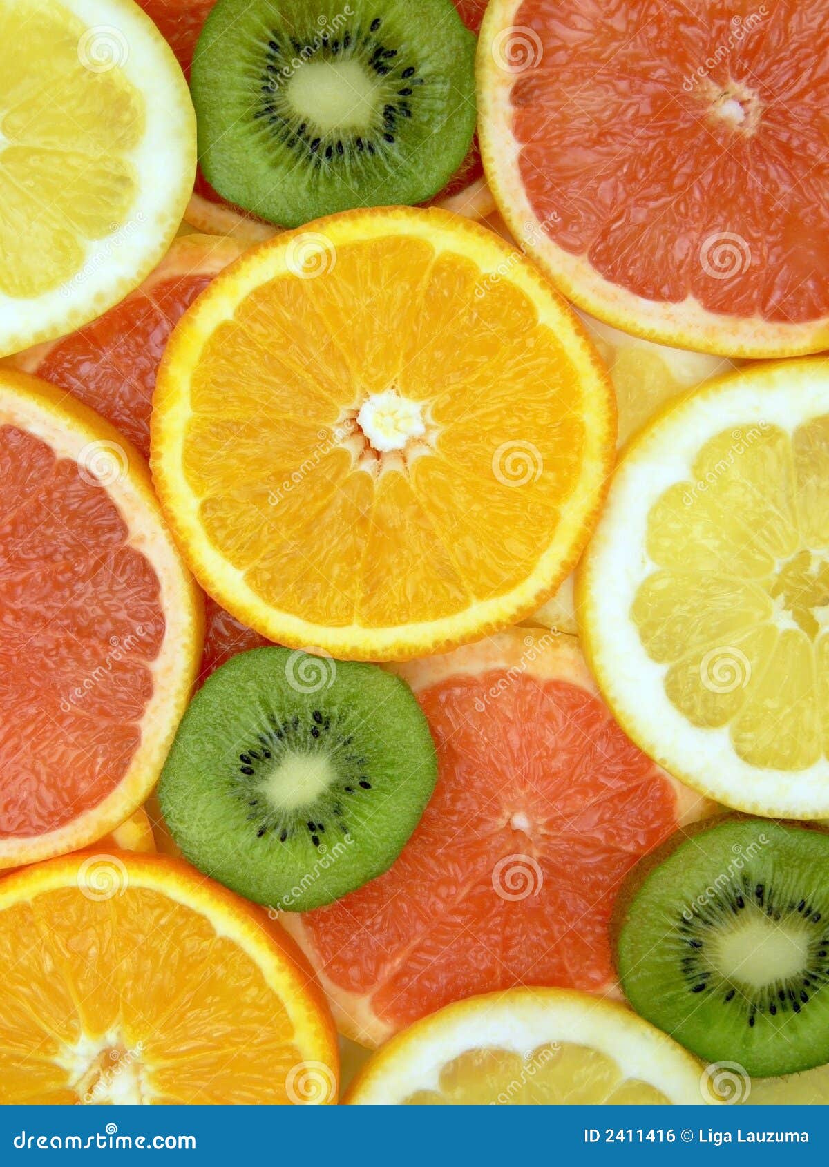 Slices of fruits stock photo. Image of lemon, tropical - 2411416