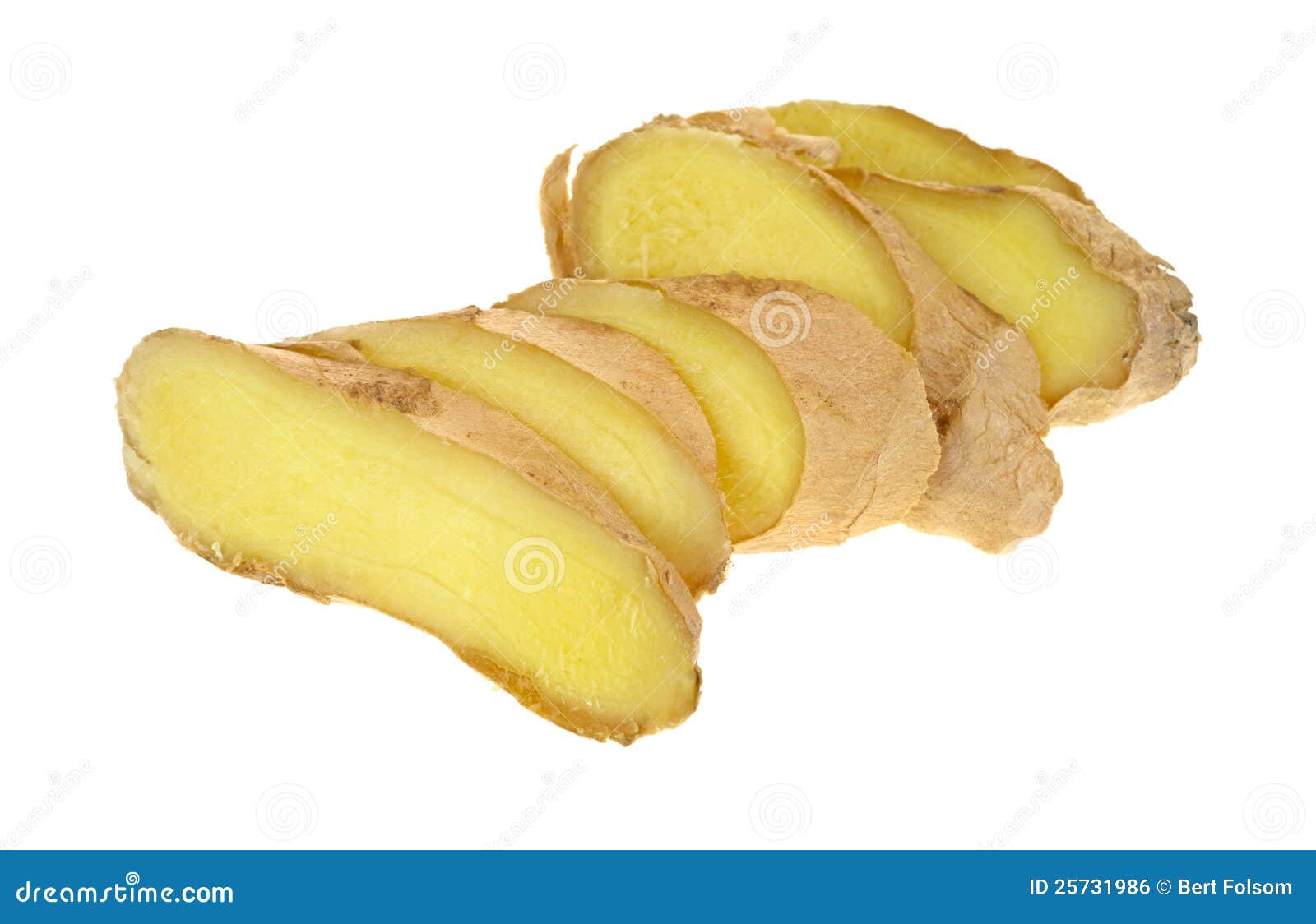 Slices of Ginger Root on White Background Stock Photo - Image of stalk ...