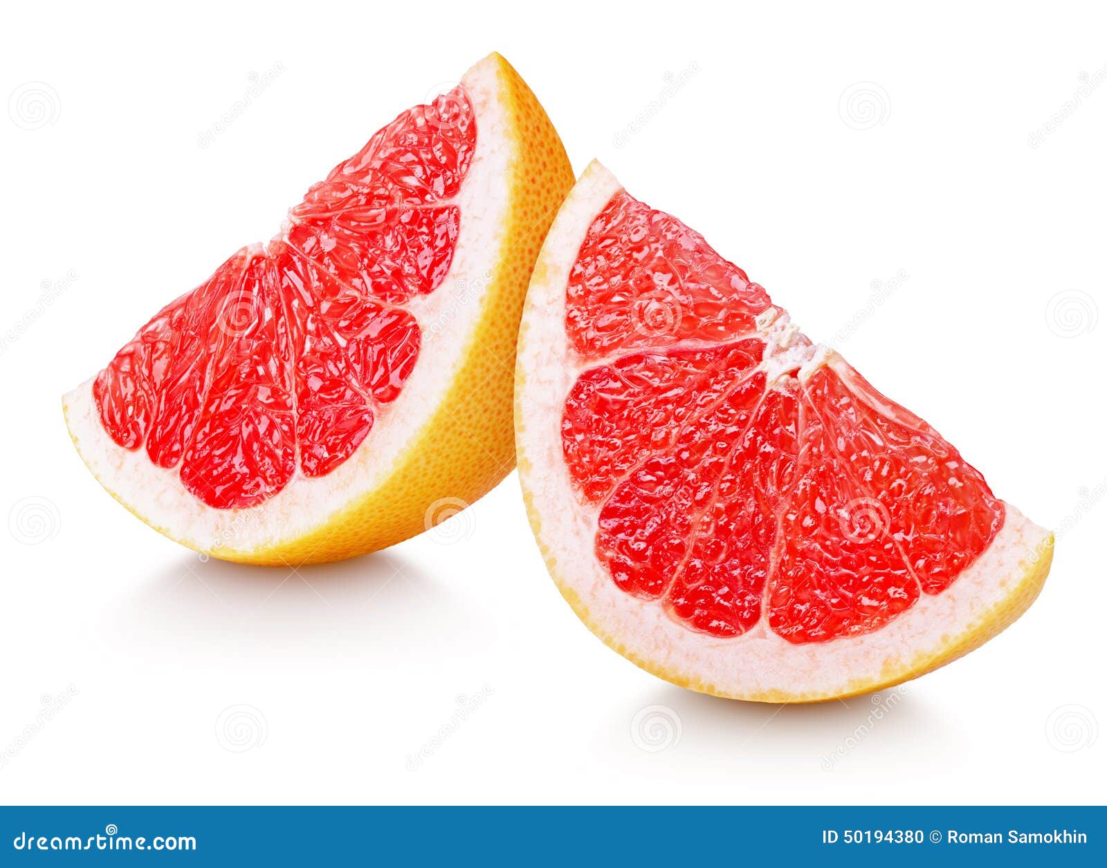 Slices of Grapefruit Citrus Fruit Isolated on White Stock Photo - Image ...