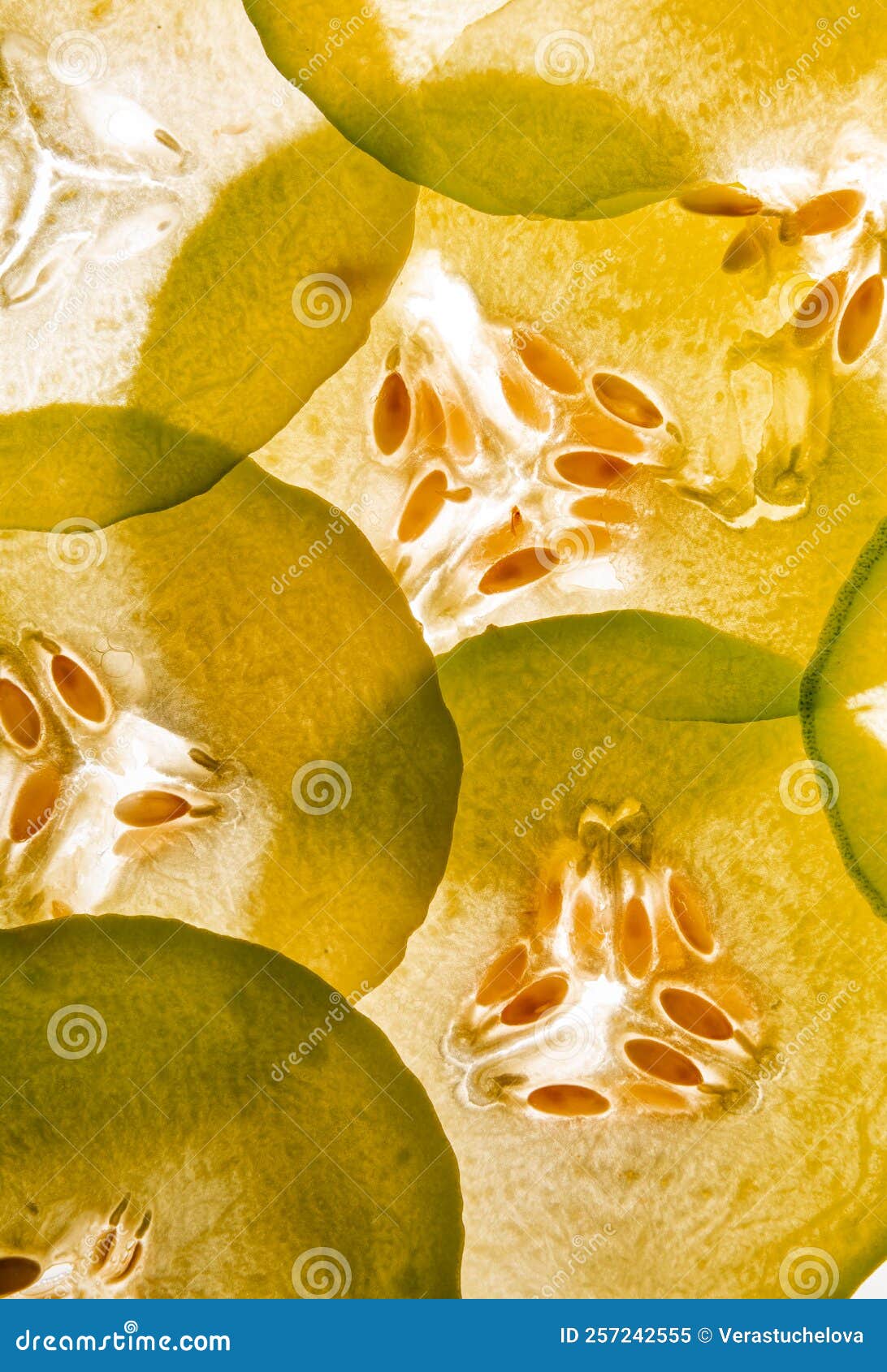 Slices of Green Sweet Melon on a White Background Stock Image - Image ...