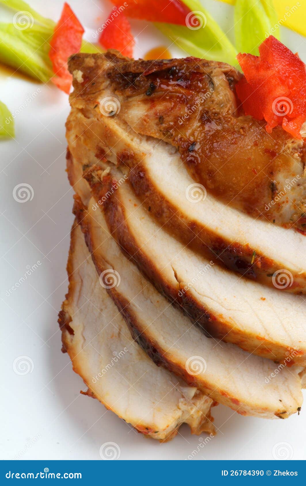 Slices of Grilled Chicken Breast Stock Photo - Image of yellow, full ...
