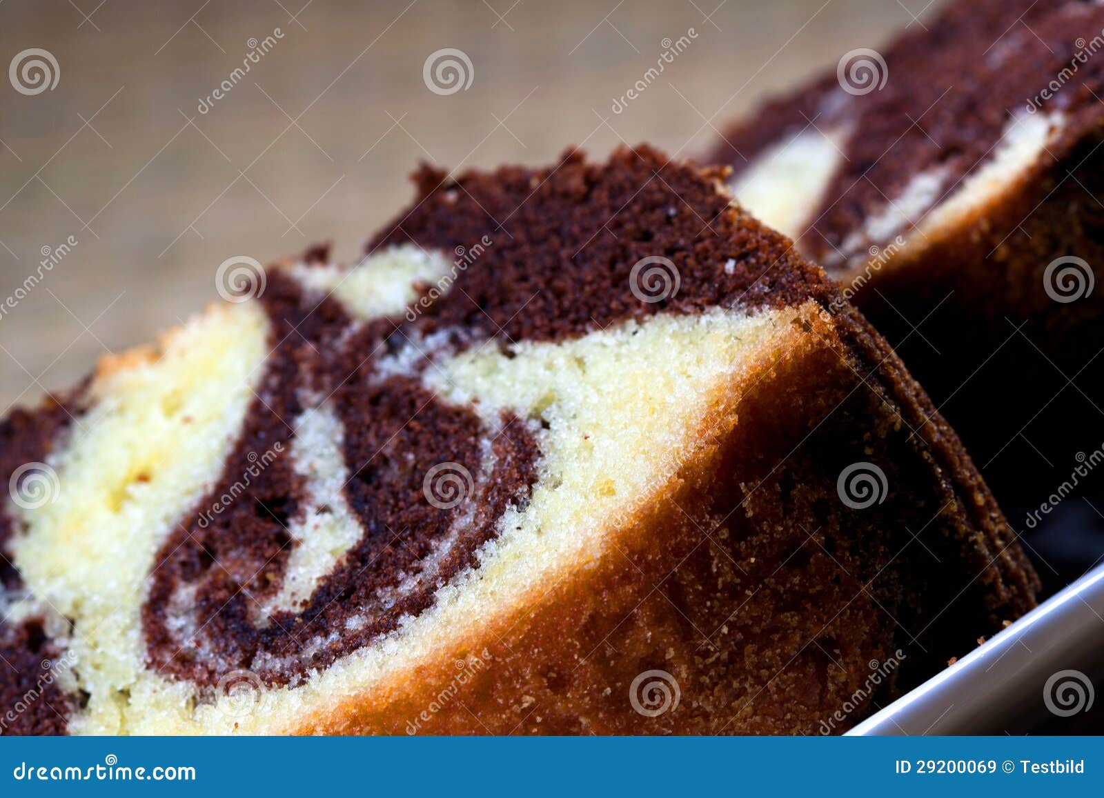 Slices of Homemade Marble Cake on a White Plate Wi Stock Image - Image ...