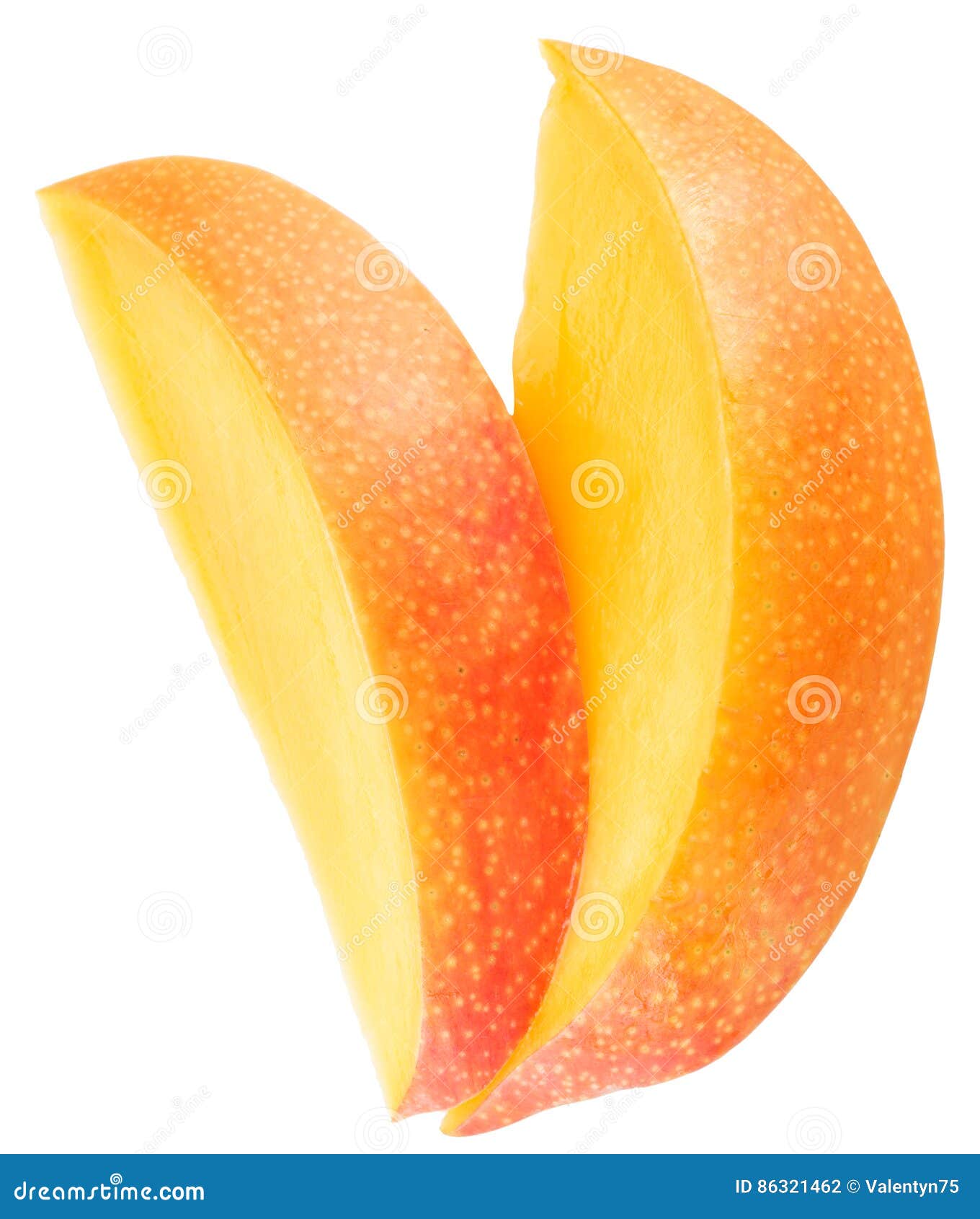 Slices of Mango Fruit Over White. Stock Photo - Image of file, isolated ...