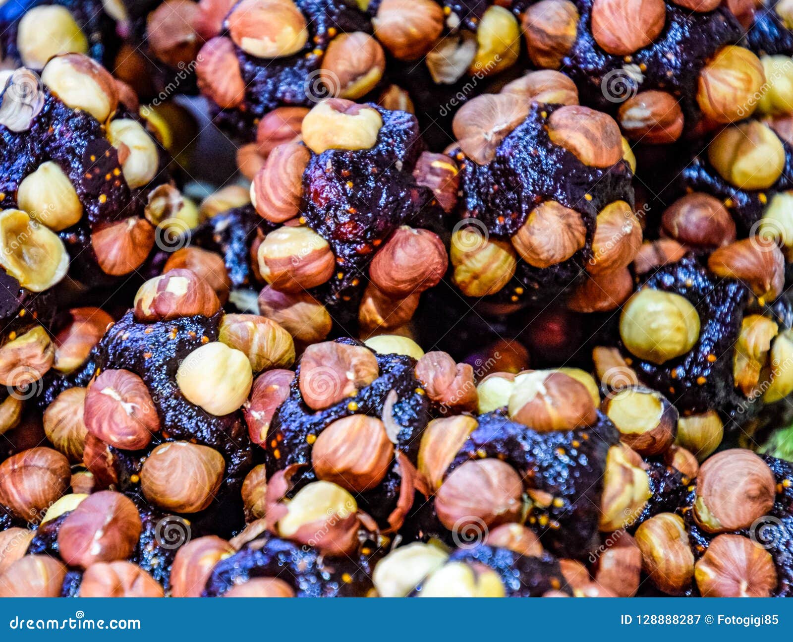 Slices of Marmalade with Hazelnuts. Hazelnut with Sweets. Stock Image ...