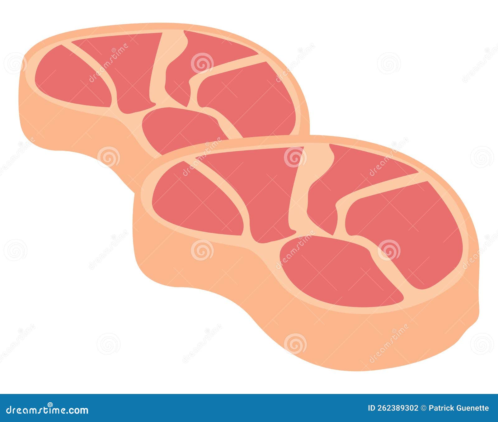 Slices of meat, icon stock vector. Illustration of restaurant - 262389302