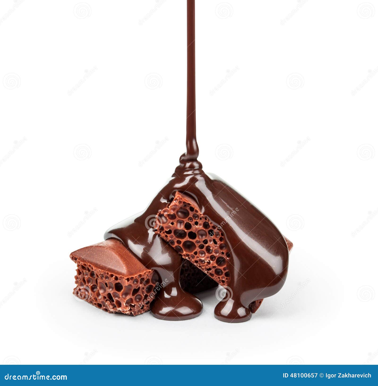 Slices of Milk Chocolate Bar Poured Chocolate Stock Image - Image of ...