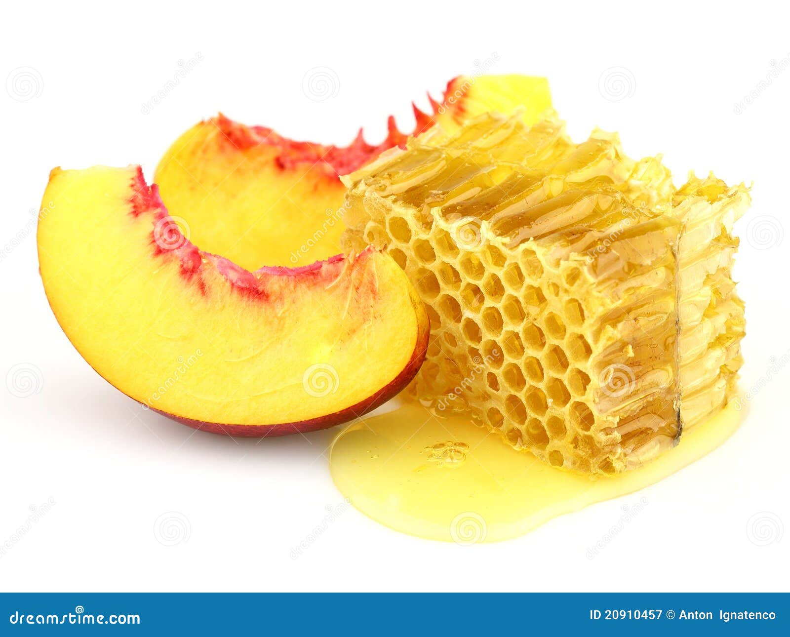 Slices of Nectarine with Honeycombs Stock Image - Image of nature ...