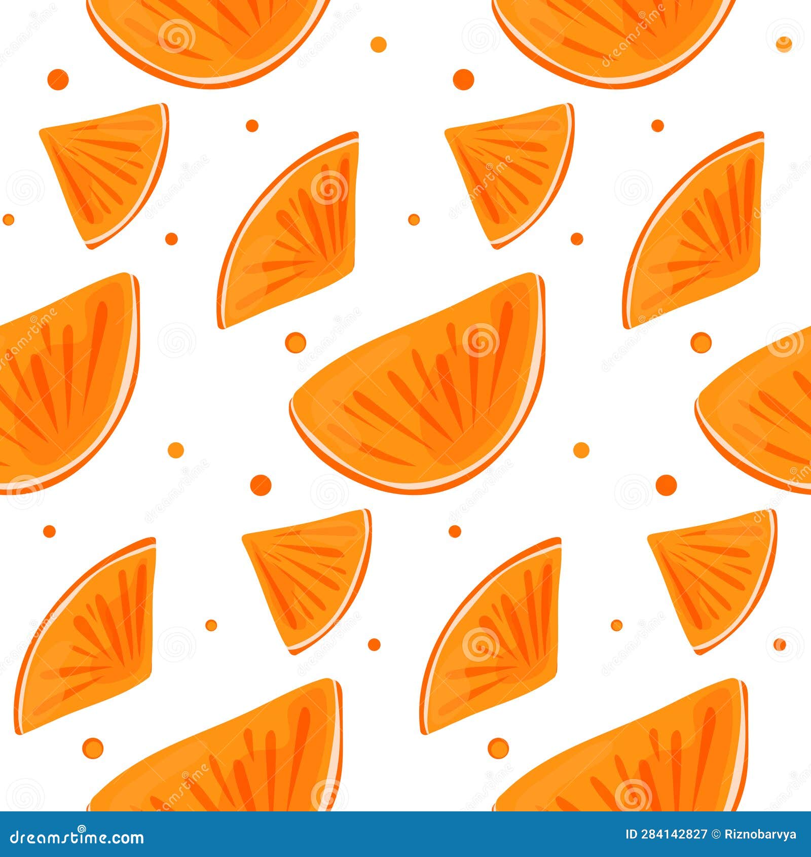 Slices of Orange. Summer Juicy Orange Seamless Pattern Stock Vector ...