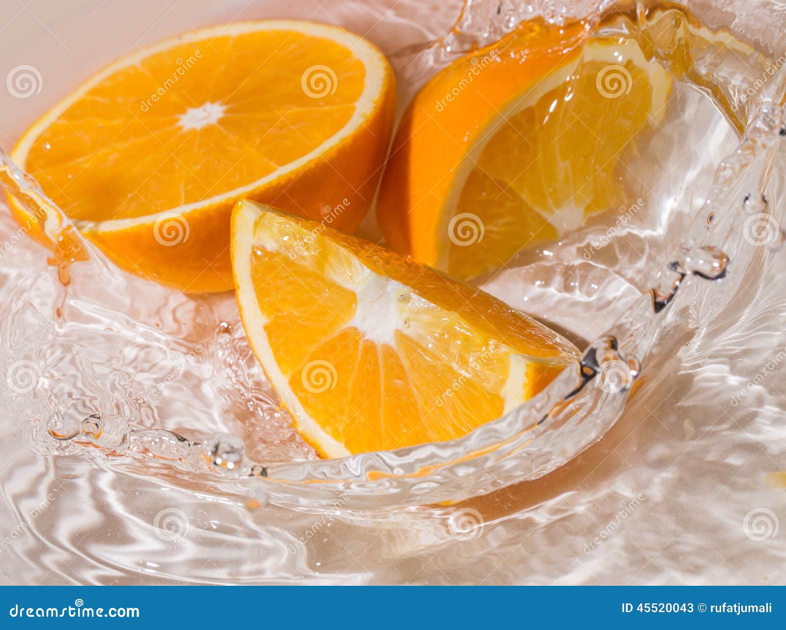 Slices of an Orange in Water Stock Image - Image of skin, orange: 45520043