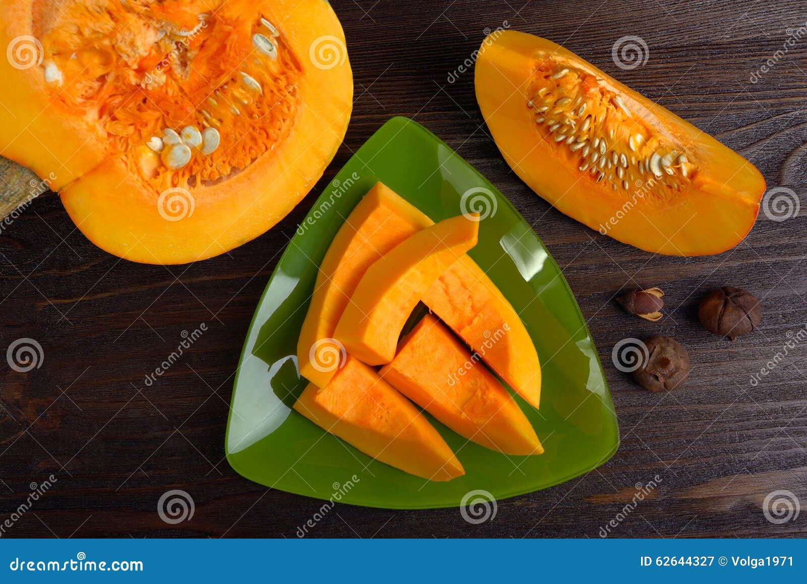 Slices of Pumpkin on a Plate Stock Image - Image of dish, food: 62644327