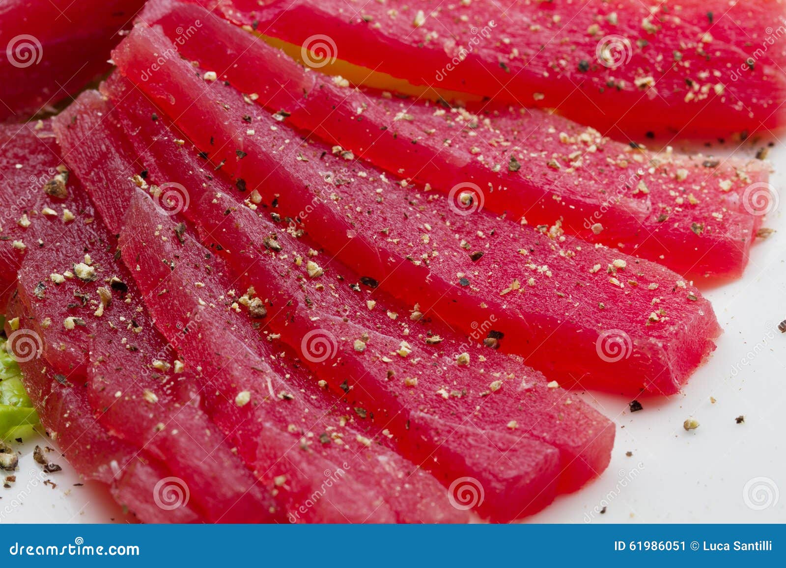 Slices of Raw Bluefin Tuna Sashimi Stock Image - Image of white, sushi ...