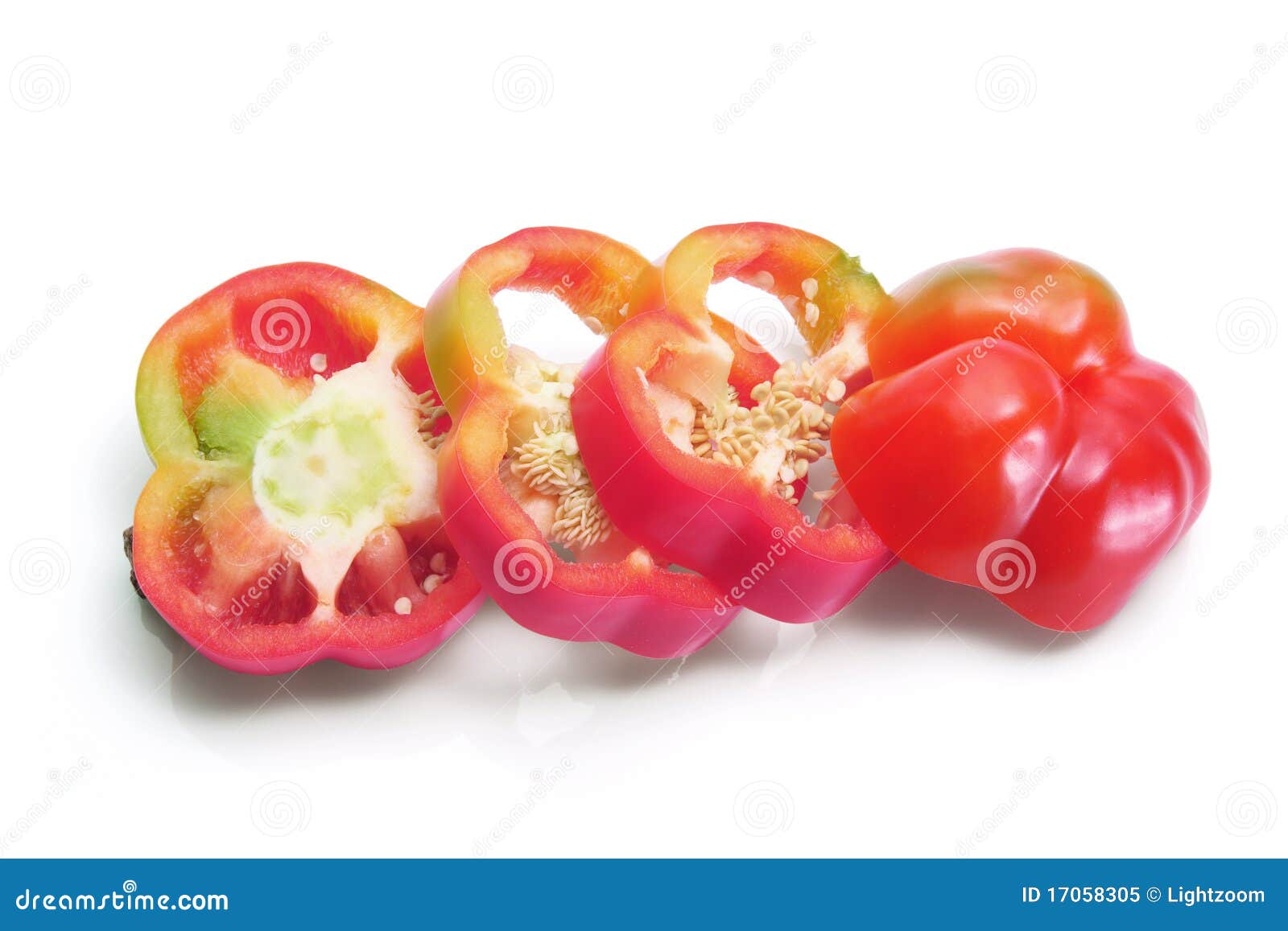 Slices of Red Capsicum stock image. Image of white, capsicum - 17058305