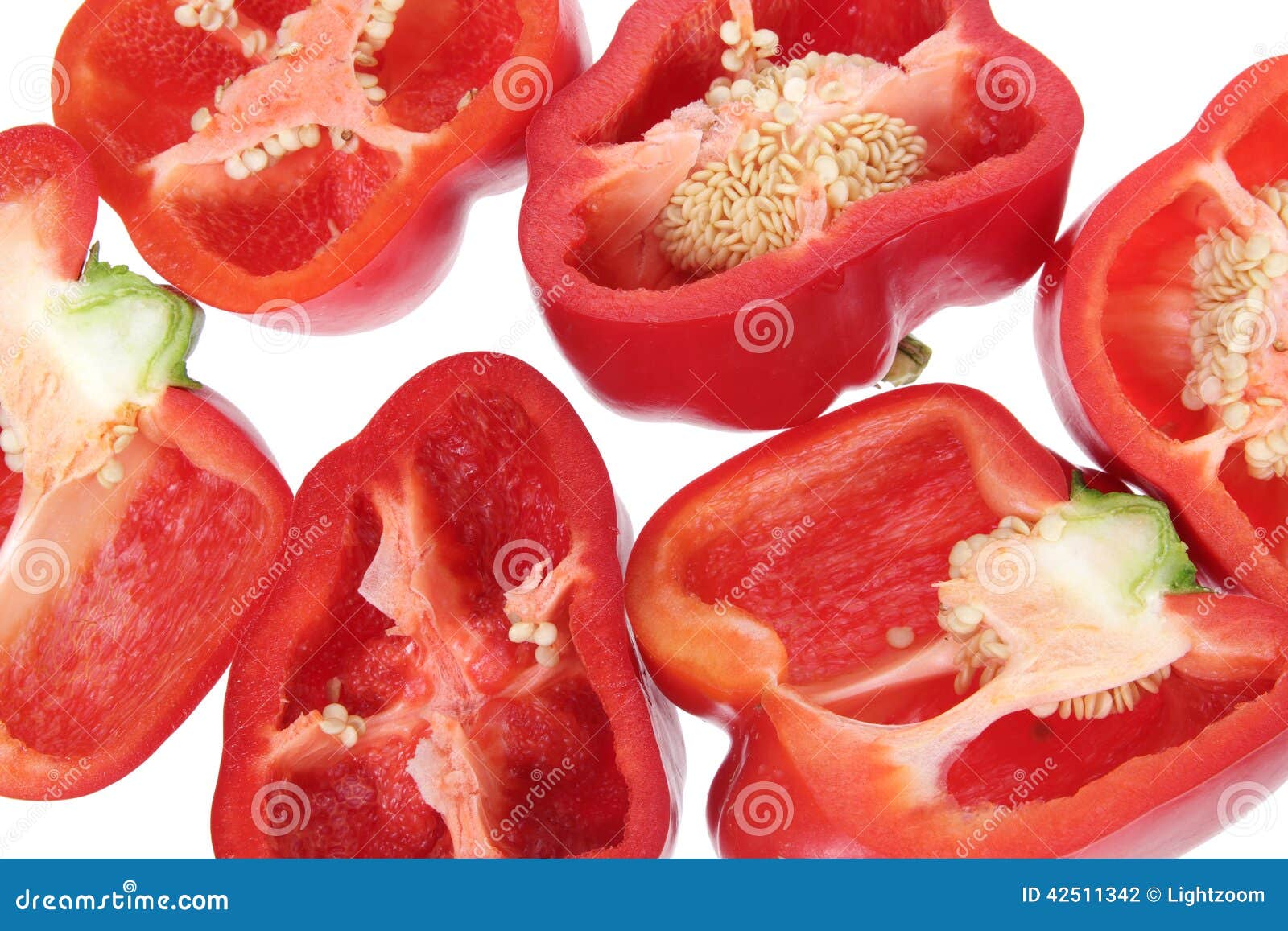 Slices of Red Capsicums stock photo. Image of vegetable - 42511342