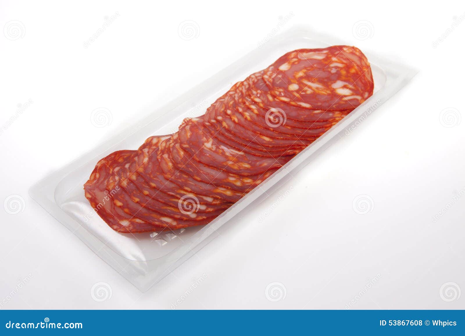 Slices of Red Chorizo on the Package Stock Photo - Image of culinary ...
