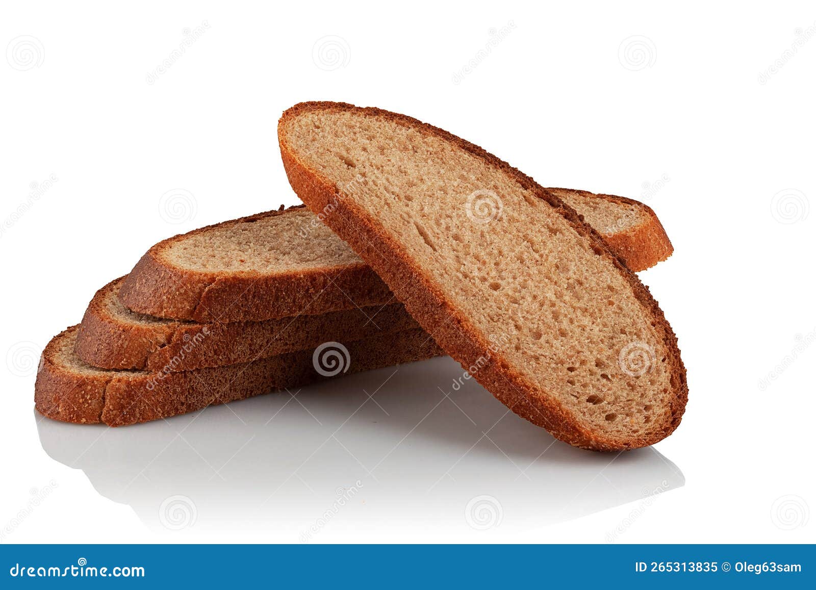 Slices of rye bread stock image. Image of snack, meal - 265313835