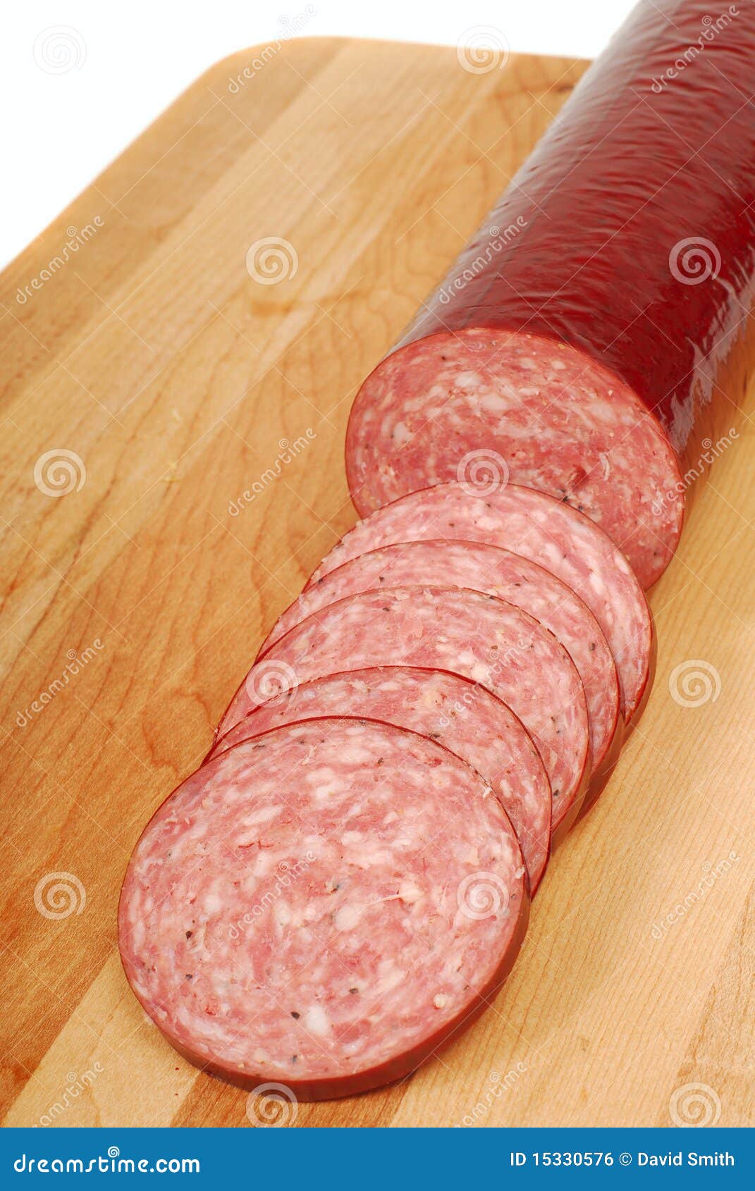 Slices of salami stock photo. Image of snack, peppercorns - 15330576
