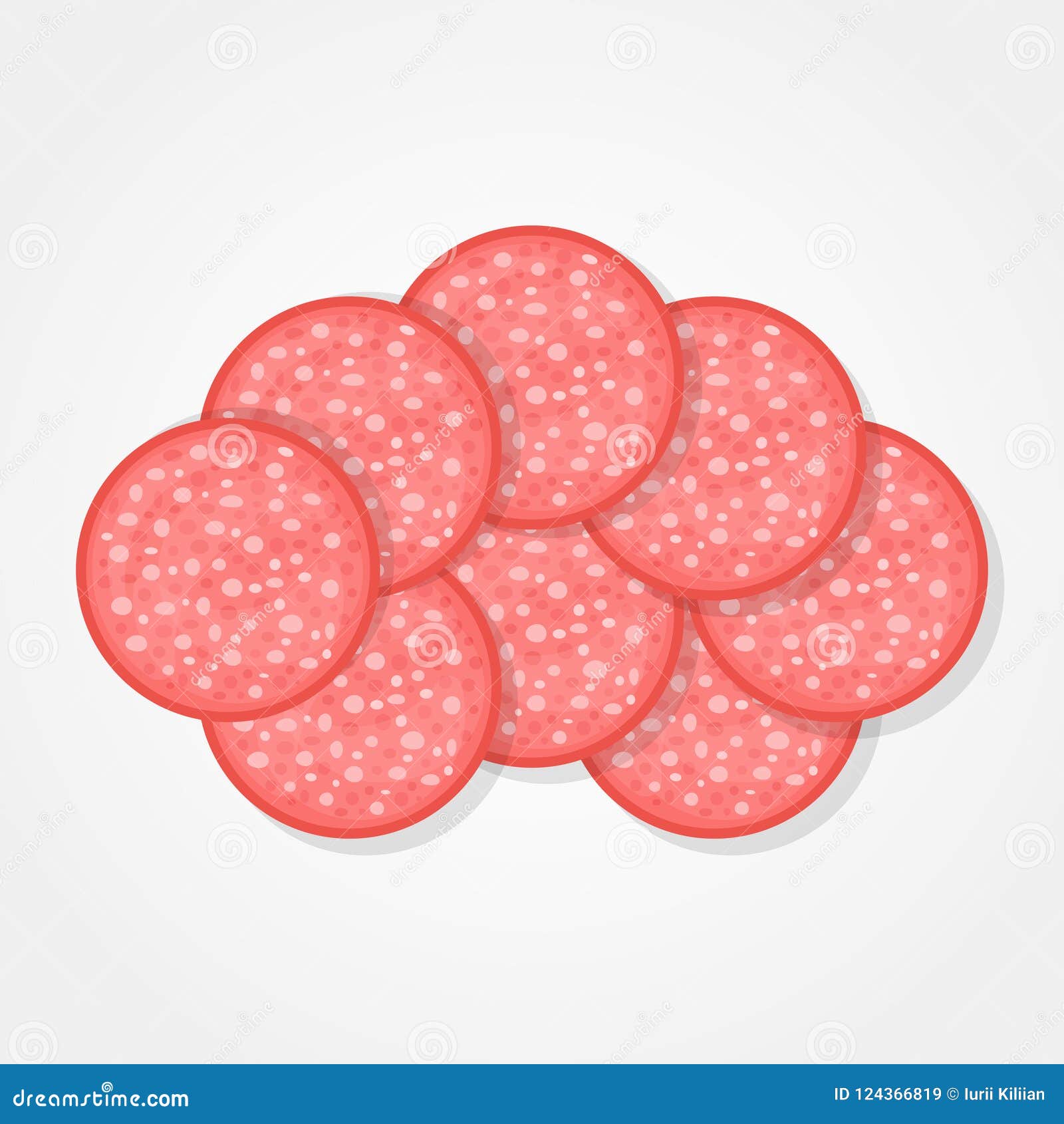 Salami Sausage Outline Illustration On White Background | CartoonDealer ...