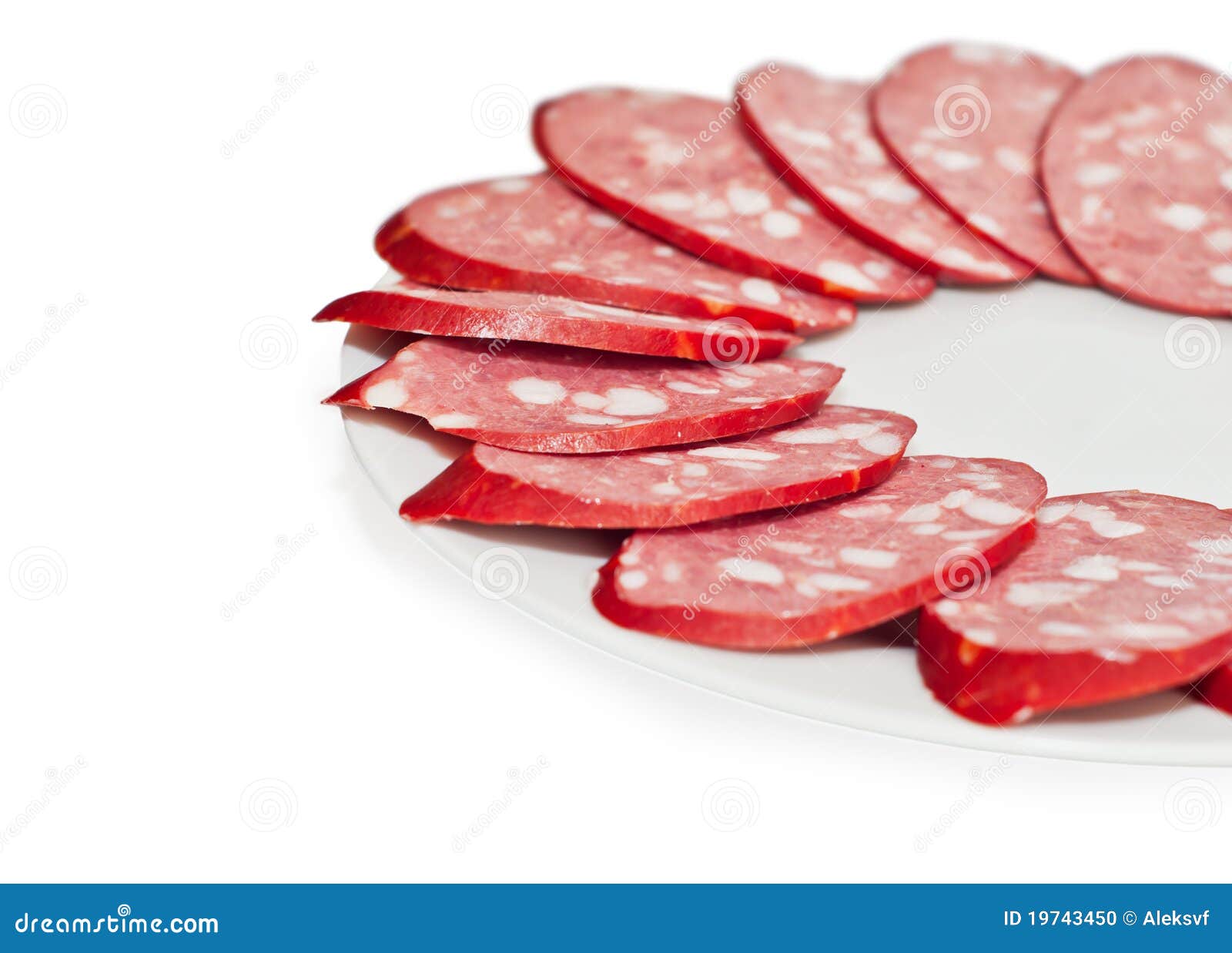 Slices of a sausage stock photo. Image of cuisine, meat - 19743450