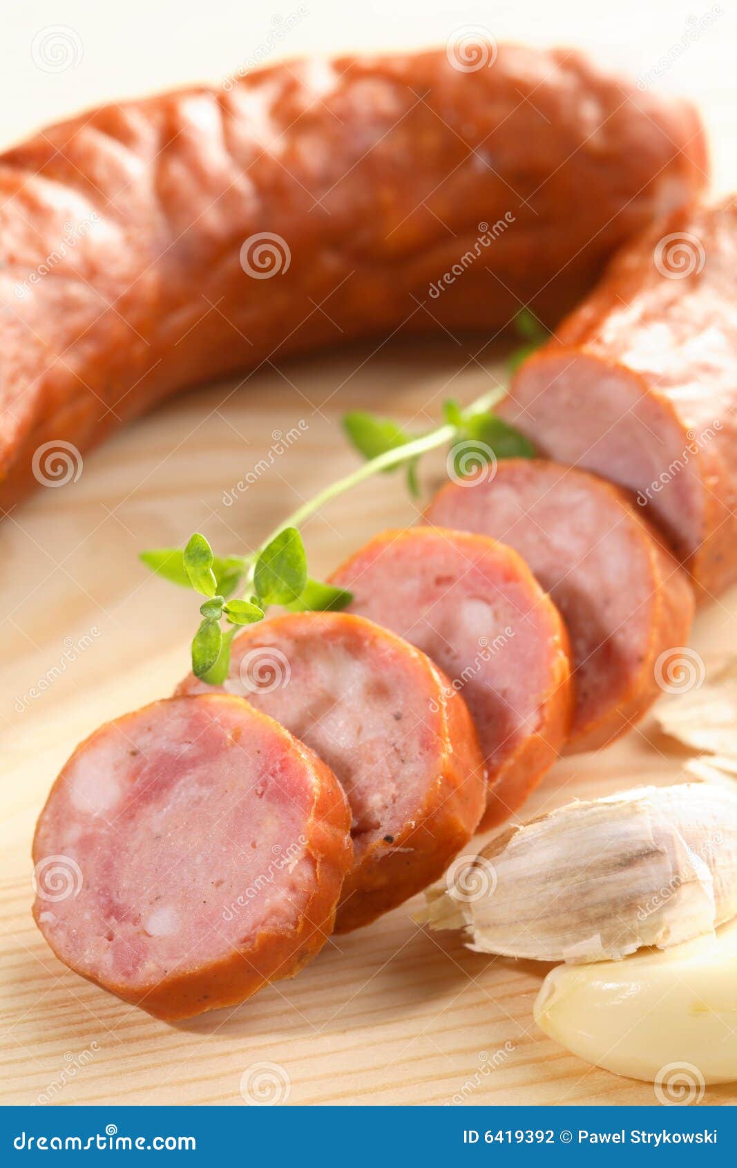 Slices of sausage stock photo. Image of slices, garlic - 6419392