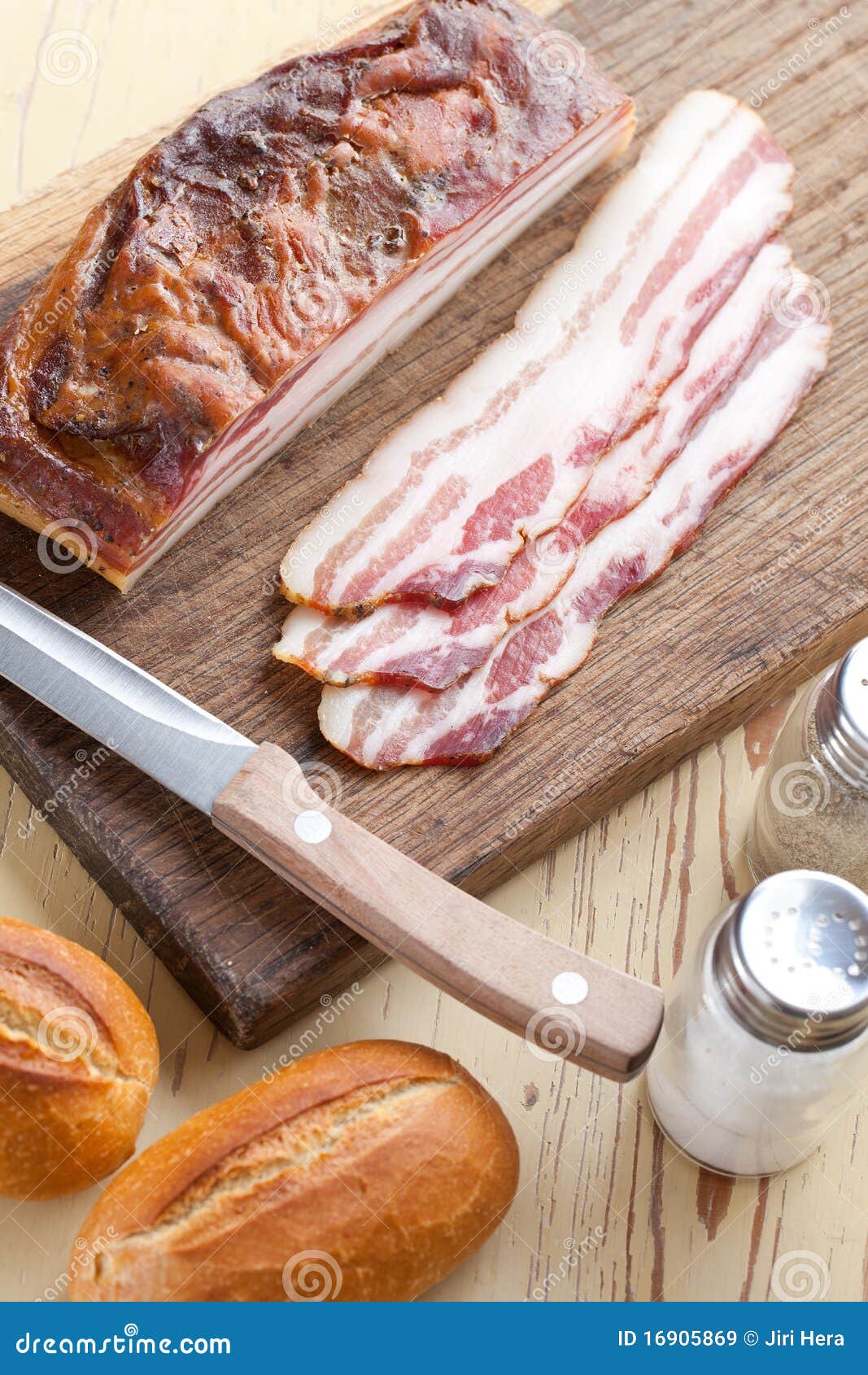 Slices smoked bacon stock image. Image of plate, cooked - 16905869