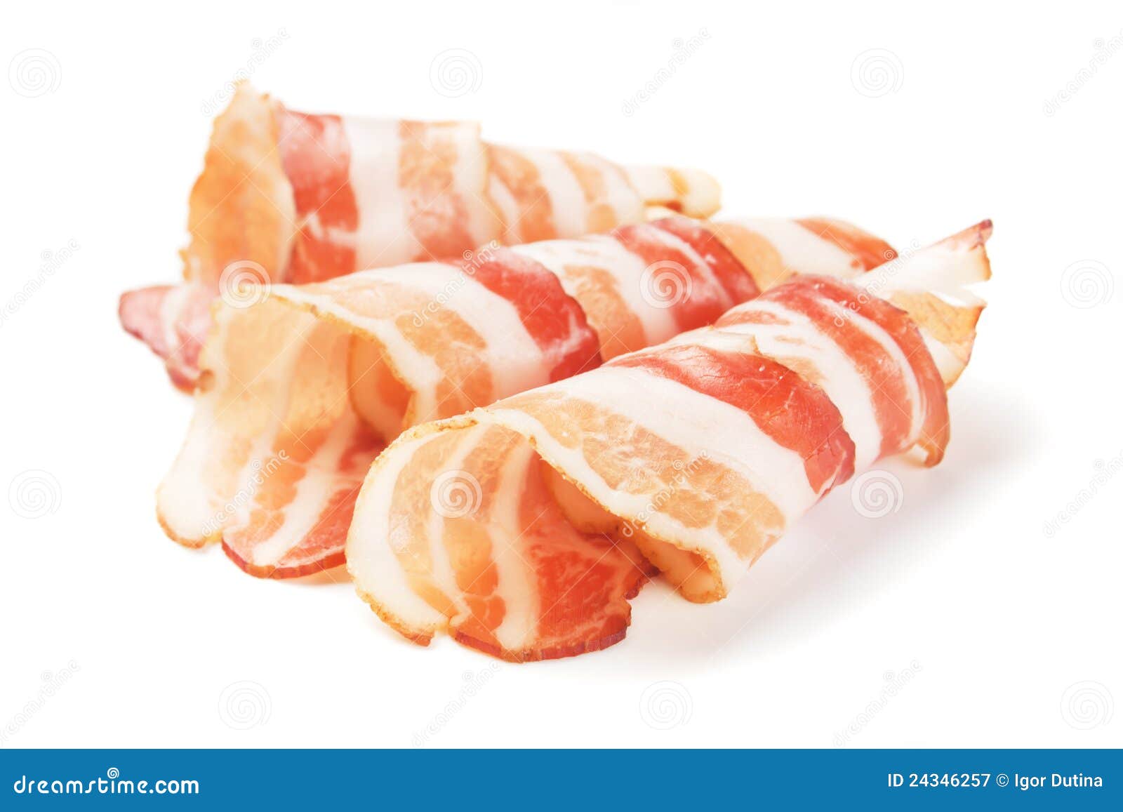 Slices of smoked bacon stock image. Image of bacon, white - 24346257