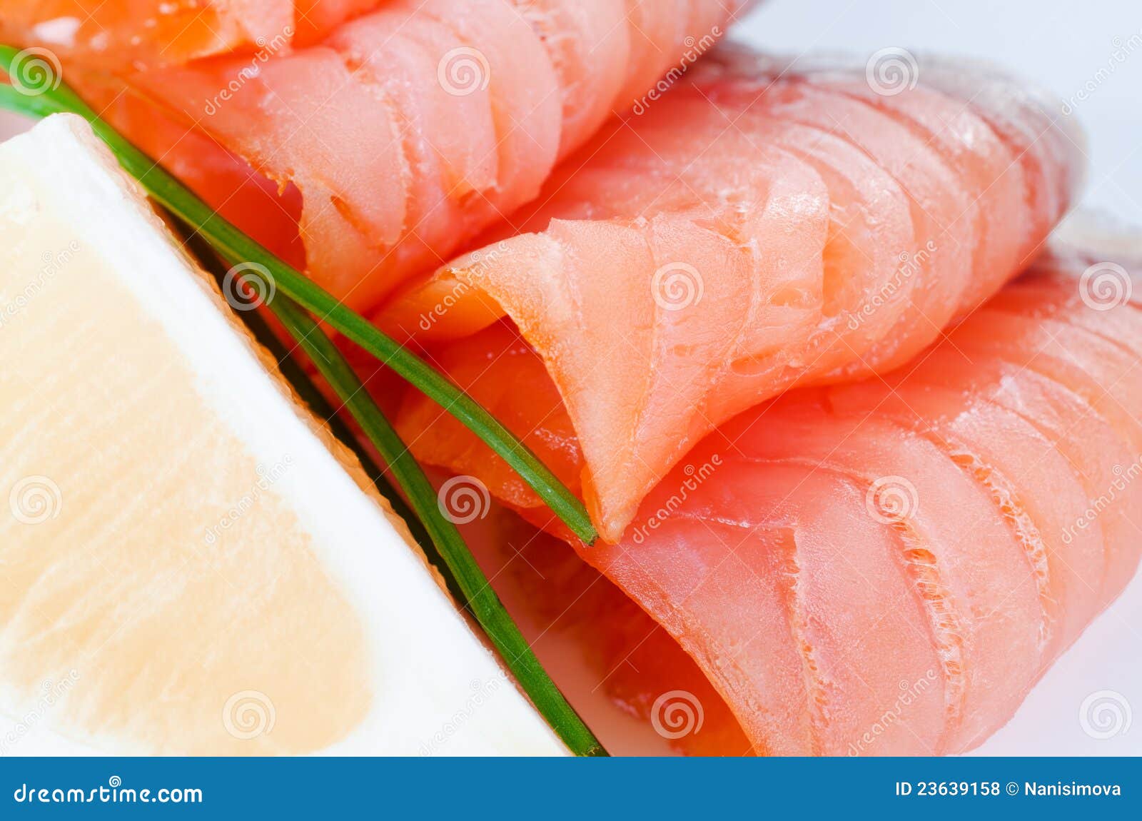 Slices smoked salmon stock photo. Image of closeup, portion - 23639158