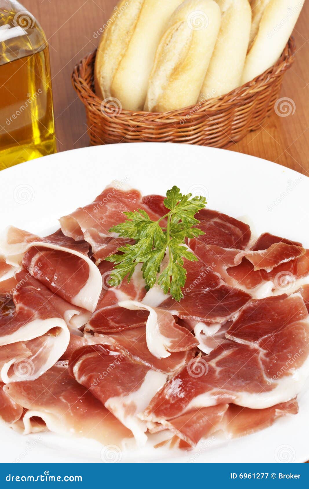 Slices of spanish ham stock image. Image of industry, food - 6961277