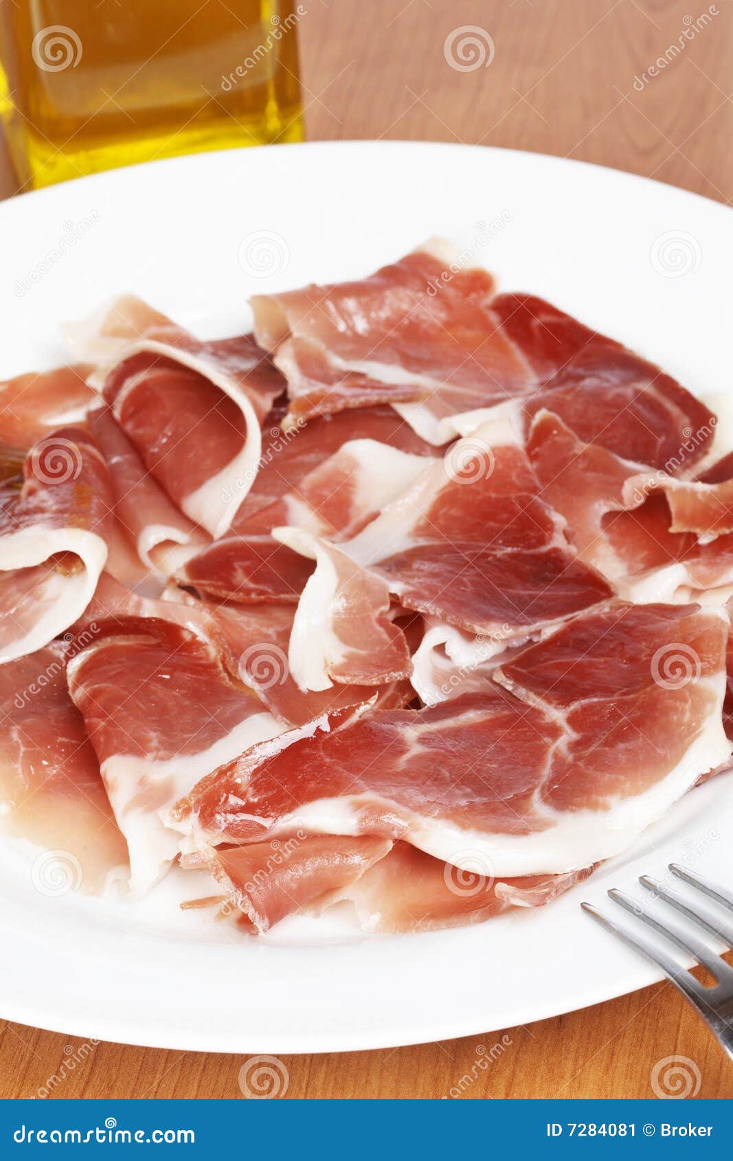 Slices of spanish ham stock image. Image of dinner, breakfast - 7284081