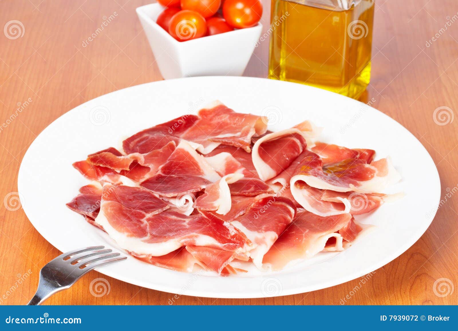 Slices of spanish ham stock photo. Image of iberian, gastronomy - 7939072
