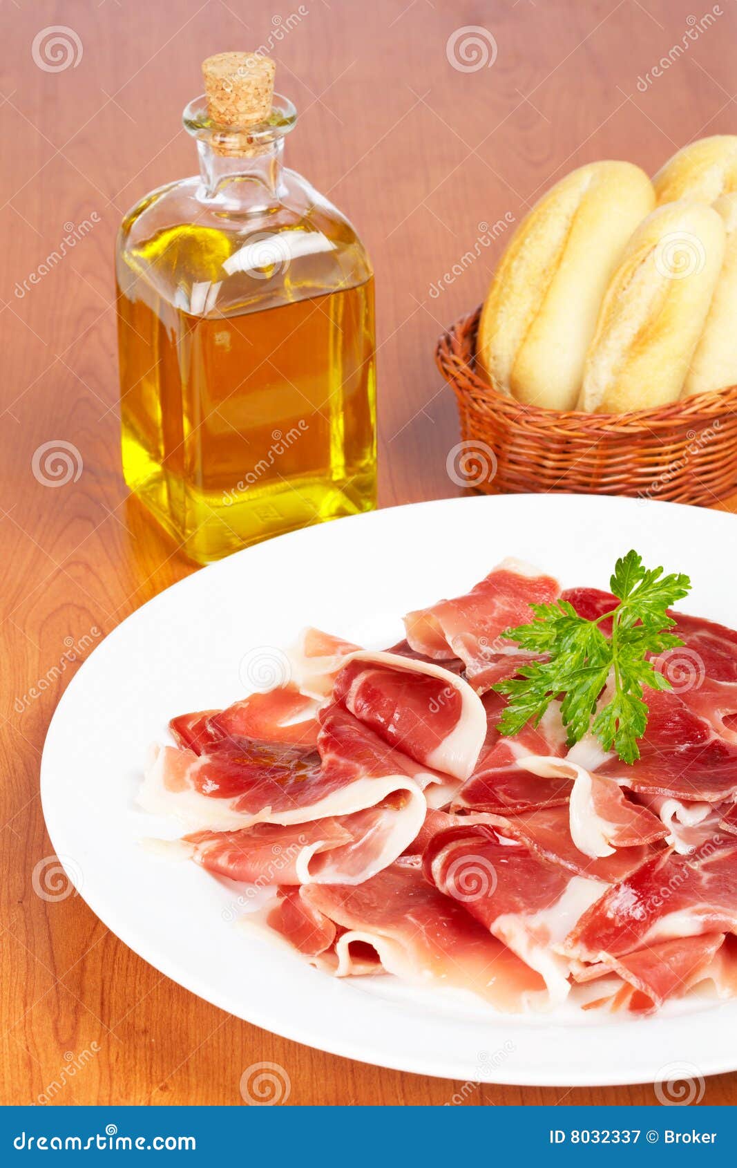 Slices of spanish ham stock image. Image of mediterranean - 8032337