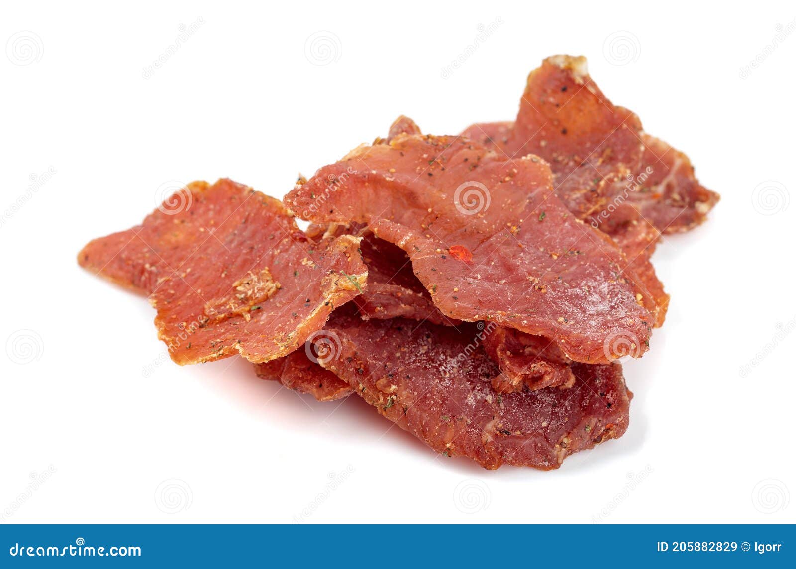 Spicy Dry-cured Meat Isolated on a White Background Stock Image - Image ...