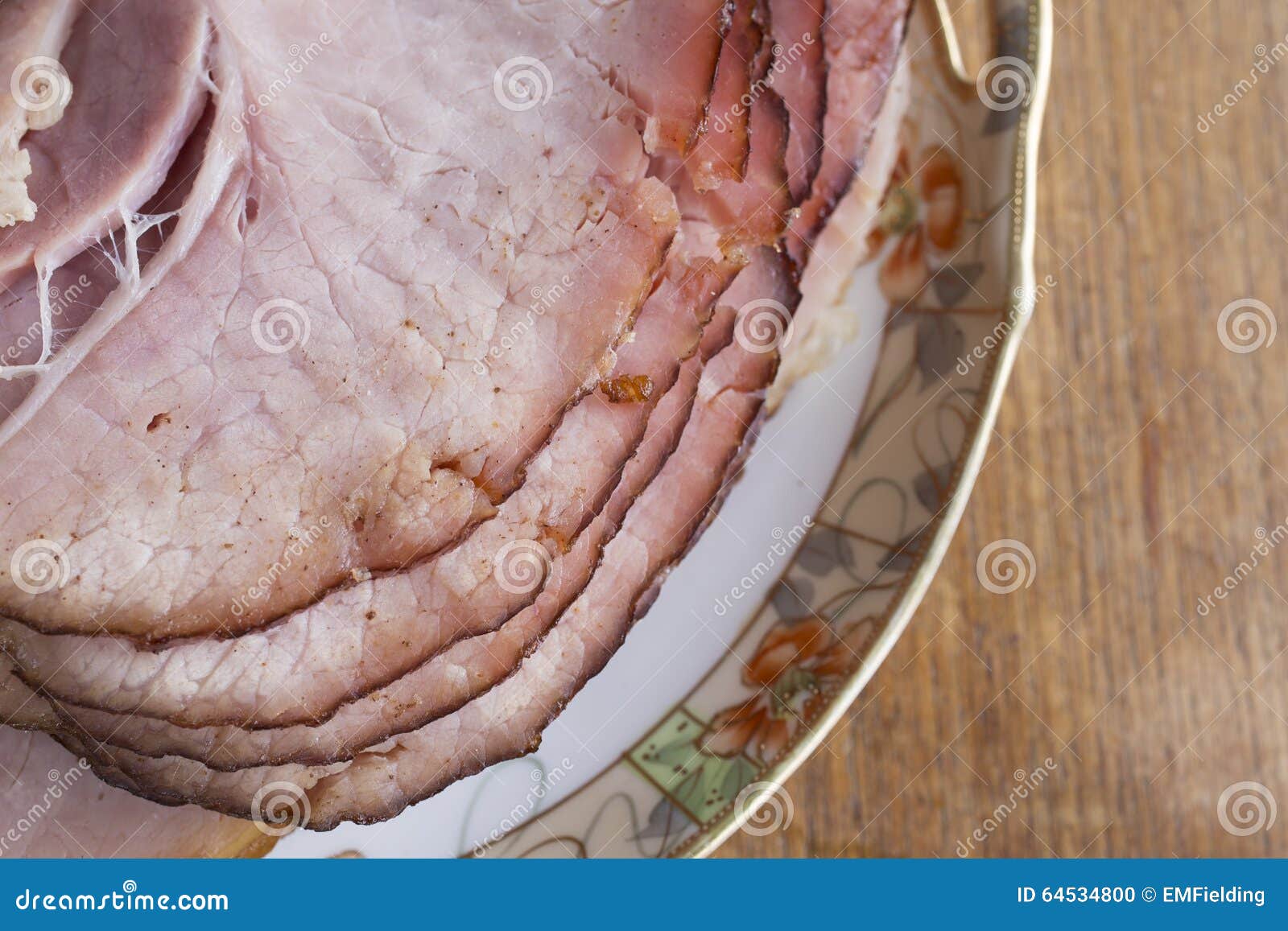 Slices of Spiral Ham on a Plate Stock Photo - Image of spiral, dish ...