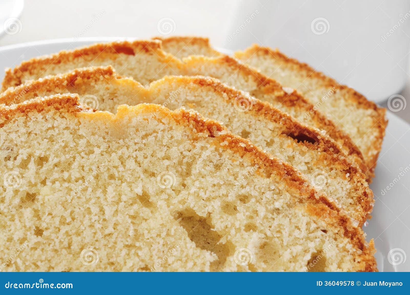 Slices of sponge cake stock photo. Image of plate, breakfast - 36049578