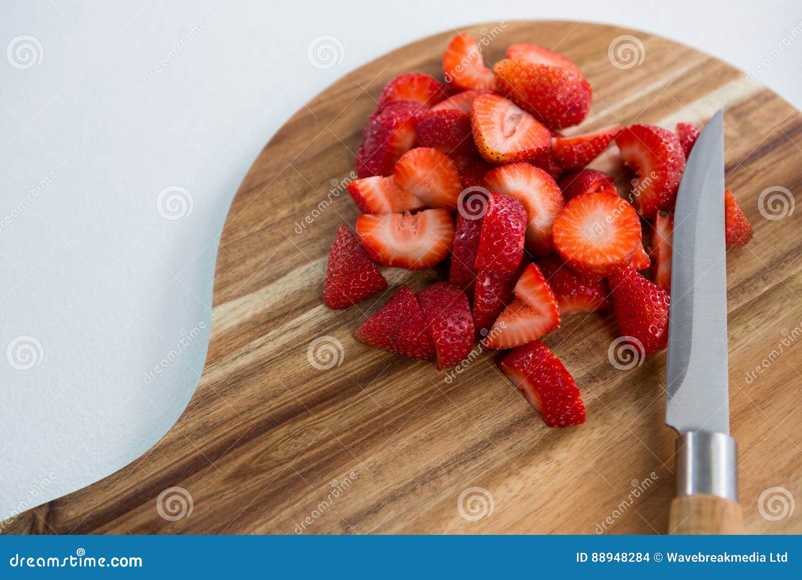 Slices of Strawberries on Chopping Board Stock Photo - Image of fruit ...