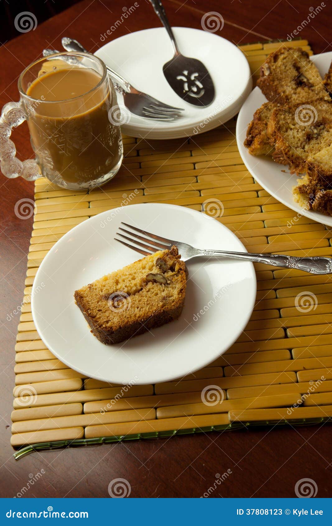 Slices of Sweet Bread with a Cup of Coffee Stock Image - Image of sweet ...
