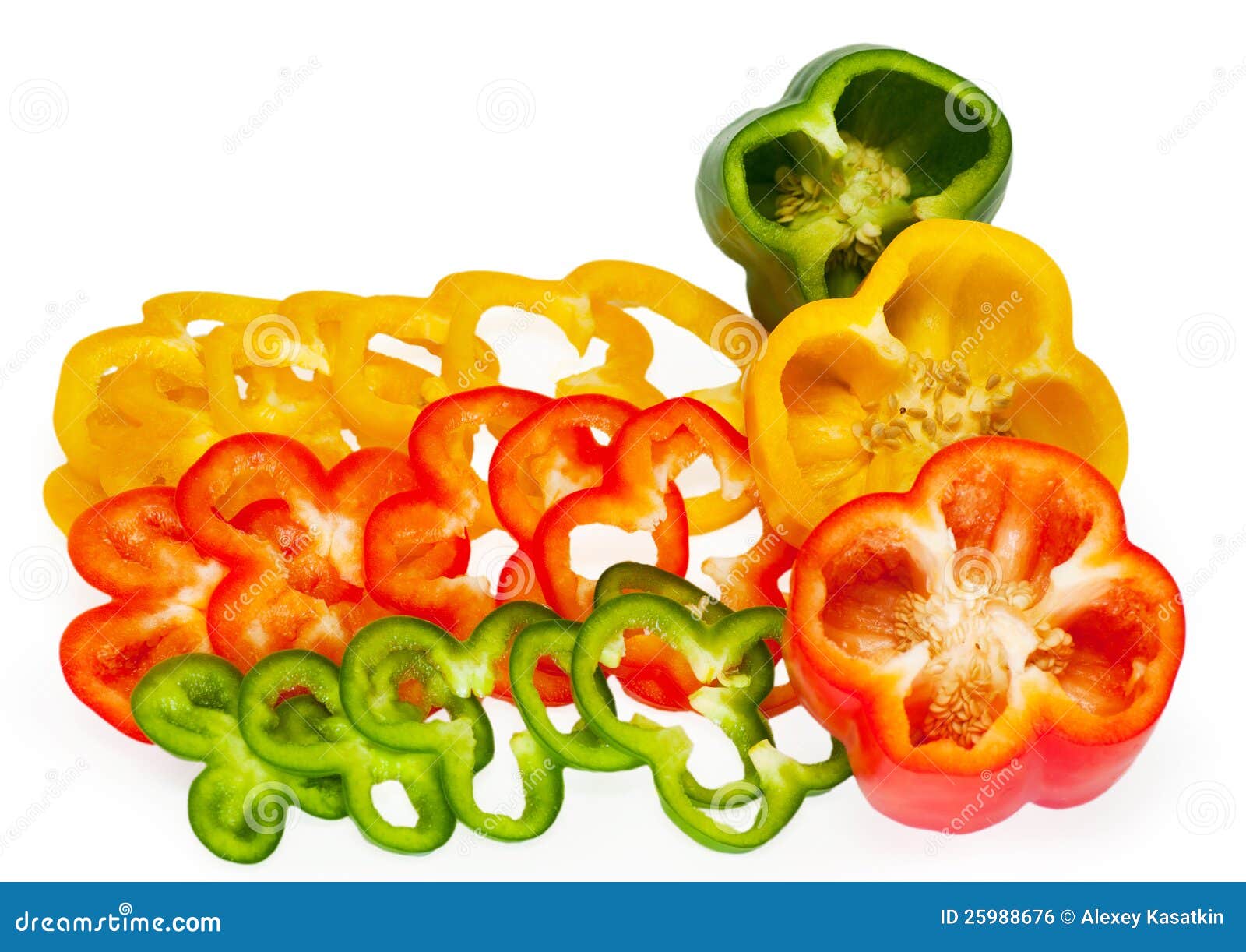 Slices of sweet pepper stock photo. Image of capsicum - 25988676