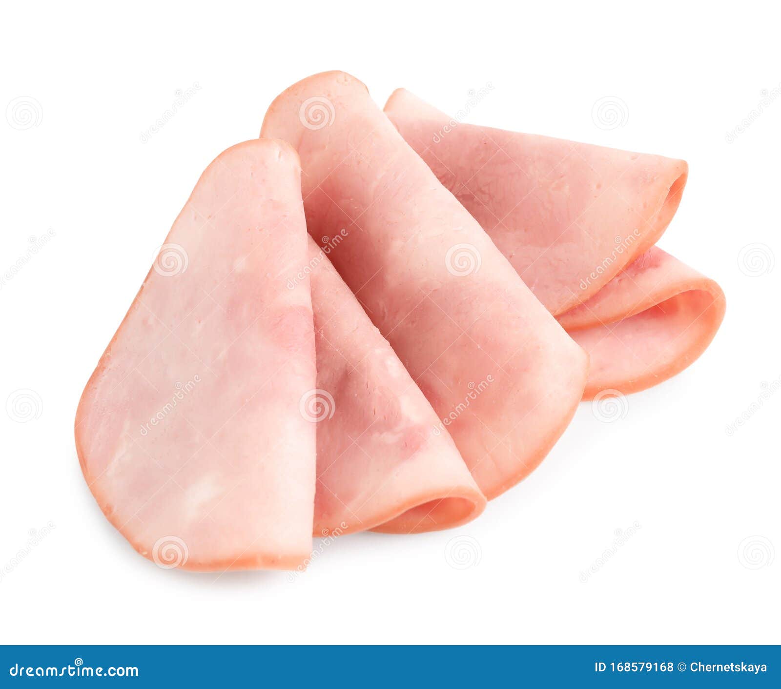 Slices of Tasty Fresh Ham on White Stock Photo - Image of white ...