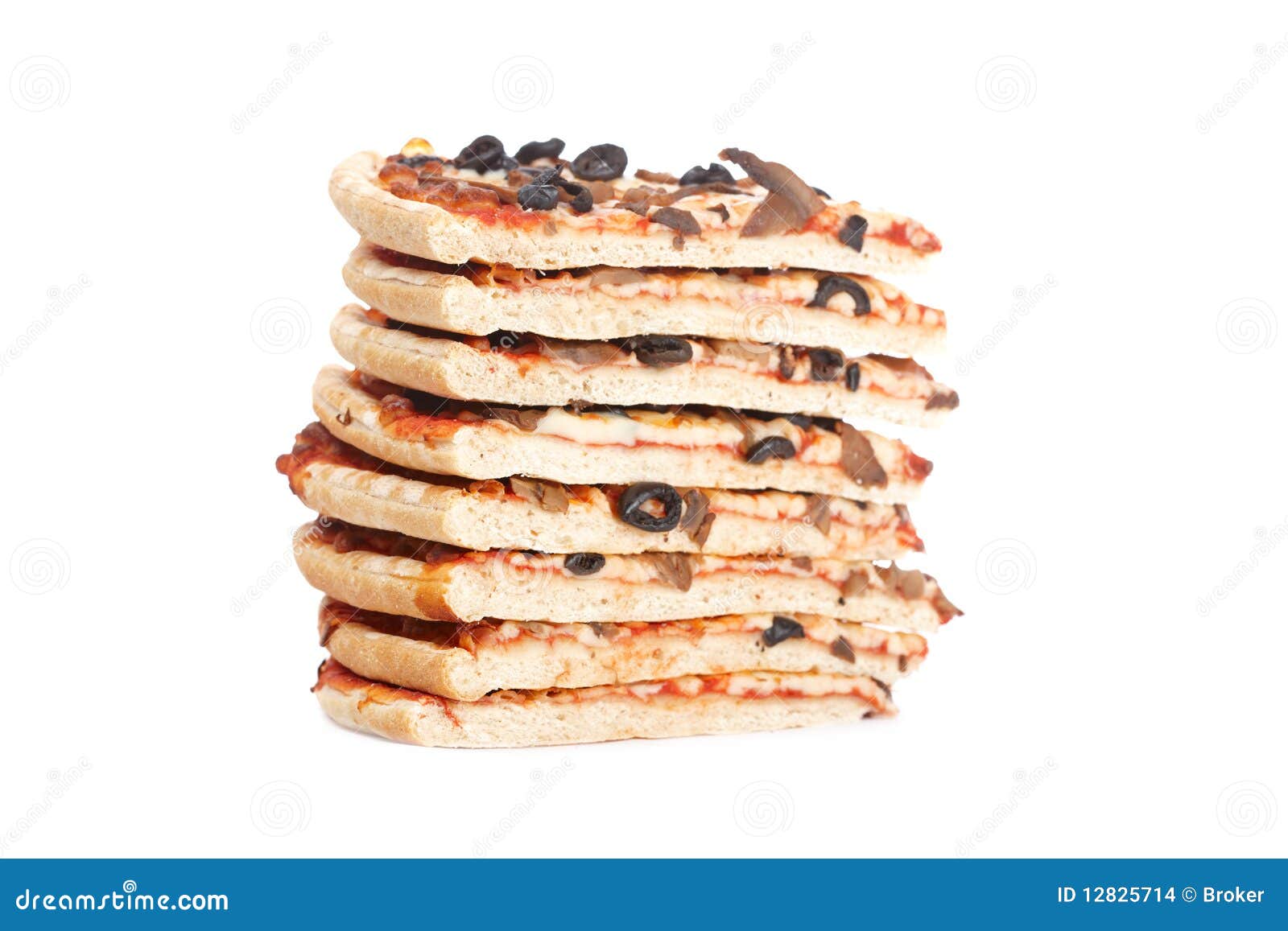 Slices of Tasty Italian Pizza Stacked Stock Photo - Image of fast ...