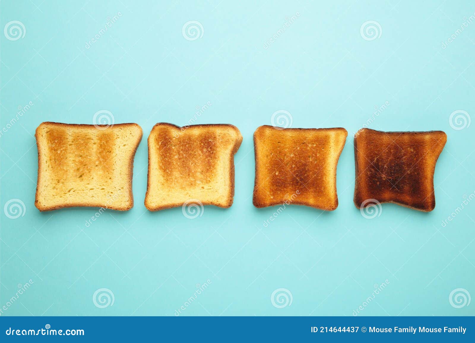 Slices of Toast Bread on Blue Background Stock Image - Image of meal ...