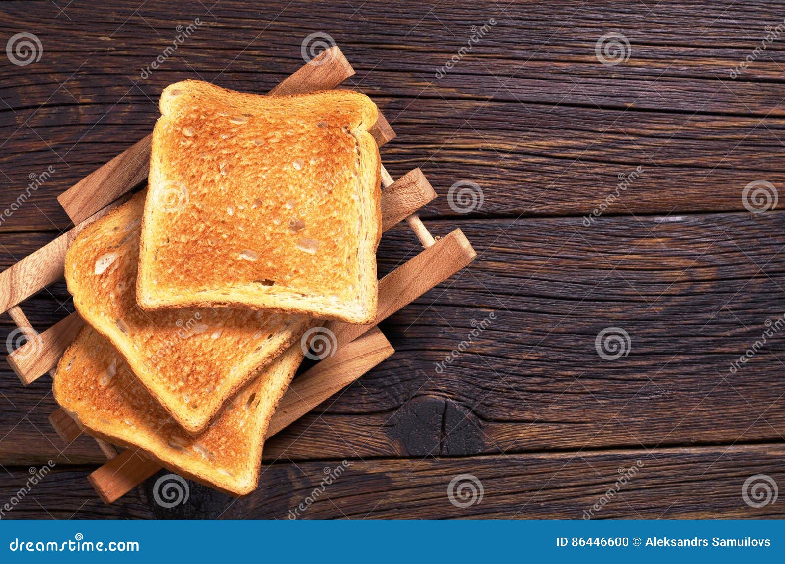 Slices of toasted bread stock photo. Image of dark, breakfast - 86446600