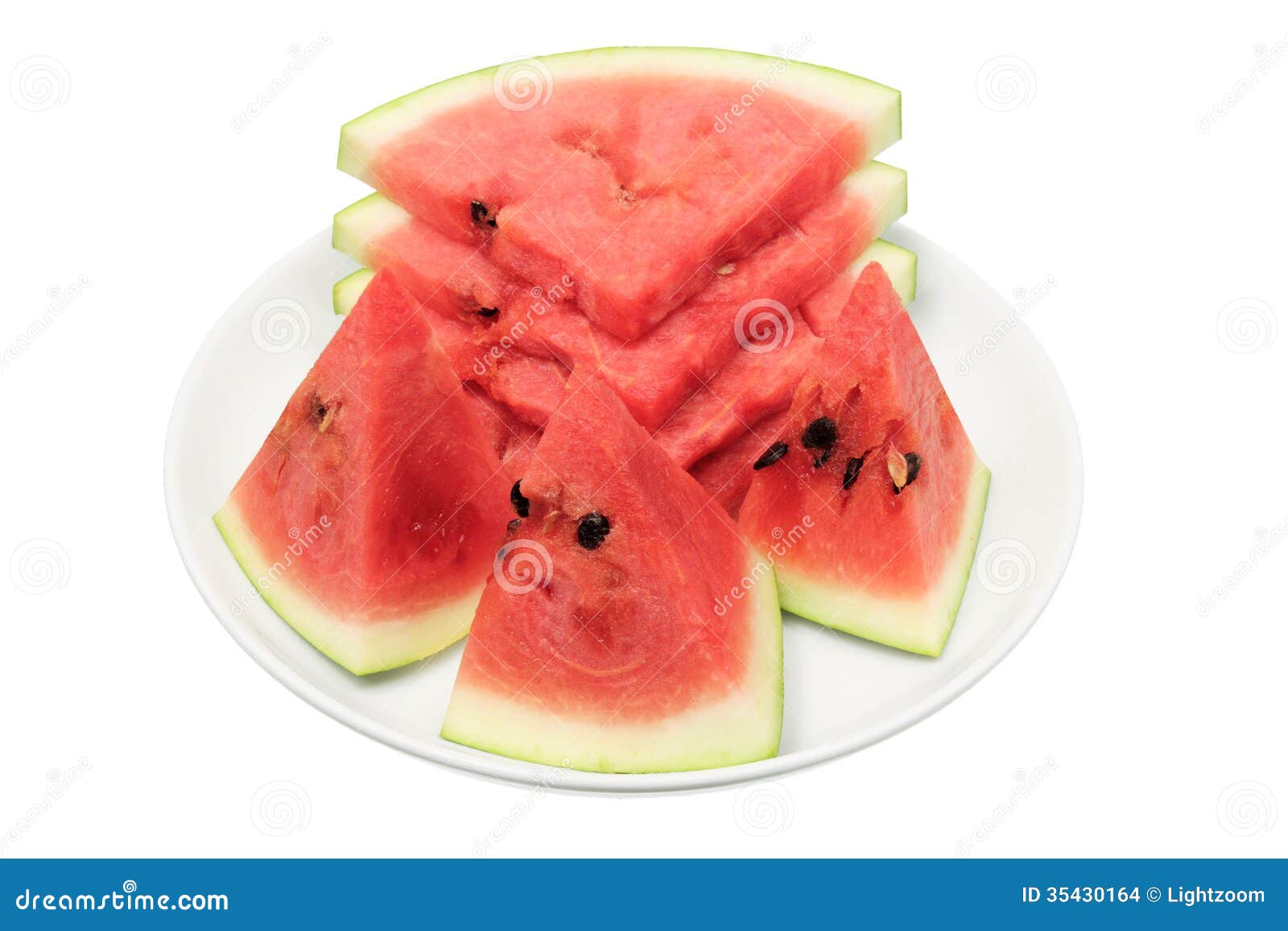 Slices of Watermelon on Plate Stock Photo - Image of fresh, texture ...