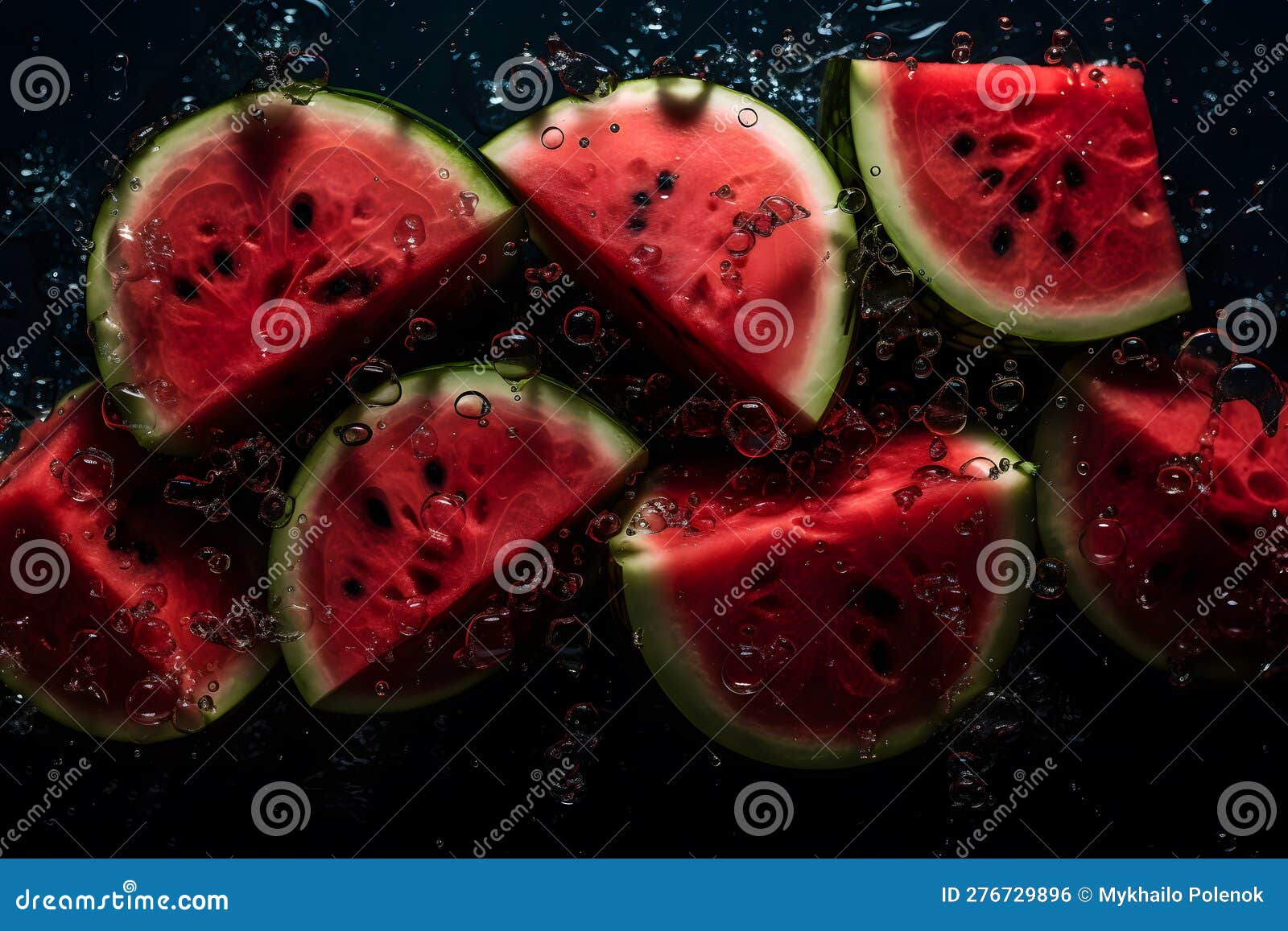 Slices of Watermelons. Neural Network AI Generated Stock Illustration ...