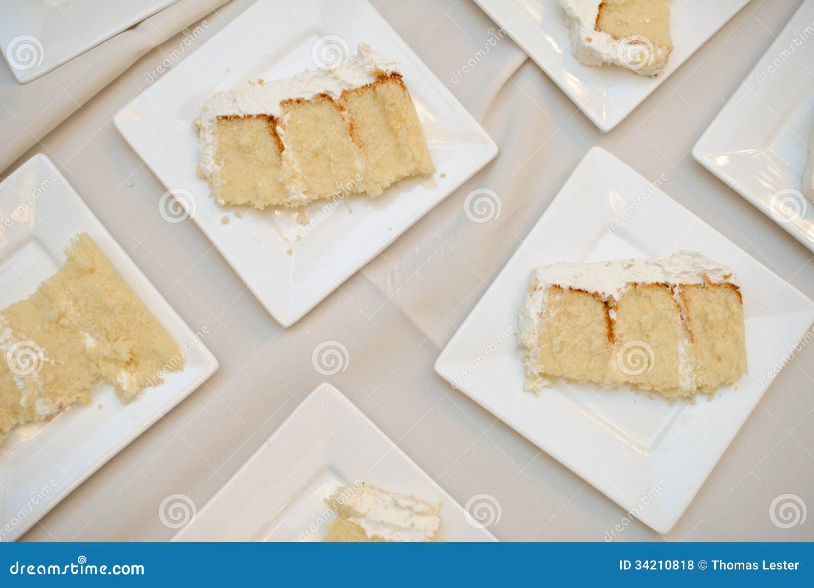 Slices of Yellow Wedding Cake. Stock Photo - Image of multiple, eating ...