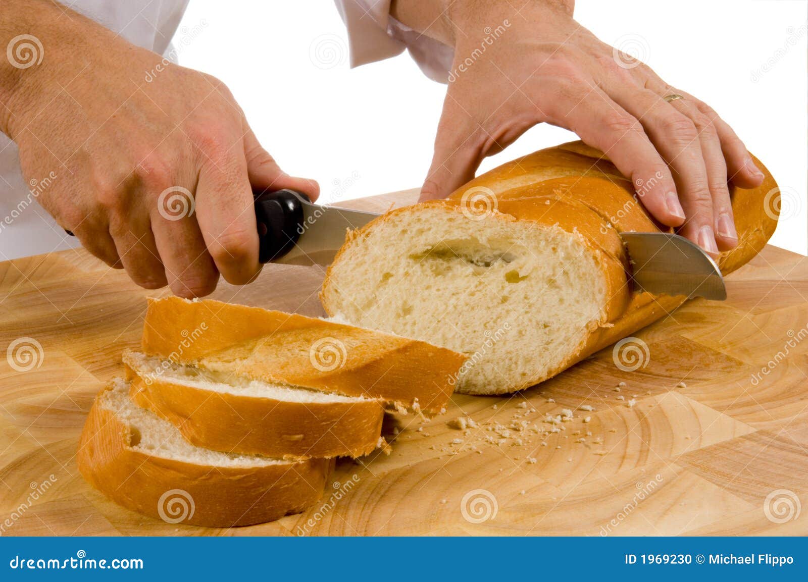 Slicing bread stock photo. Image of french, cutting, bread - 1969230