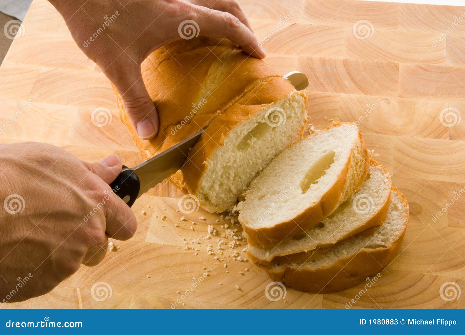 Slicing bread stock image. Image of slice, utensil, cutting - 1980883