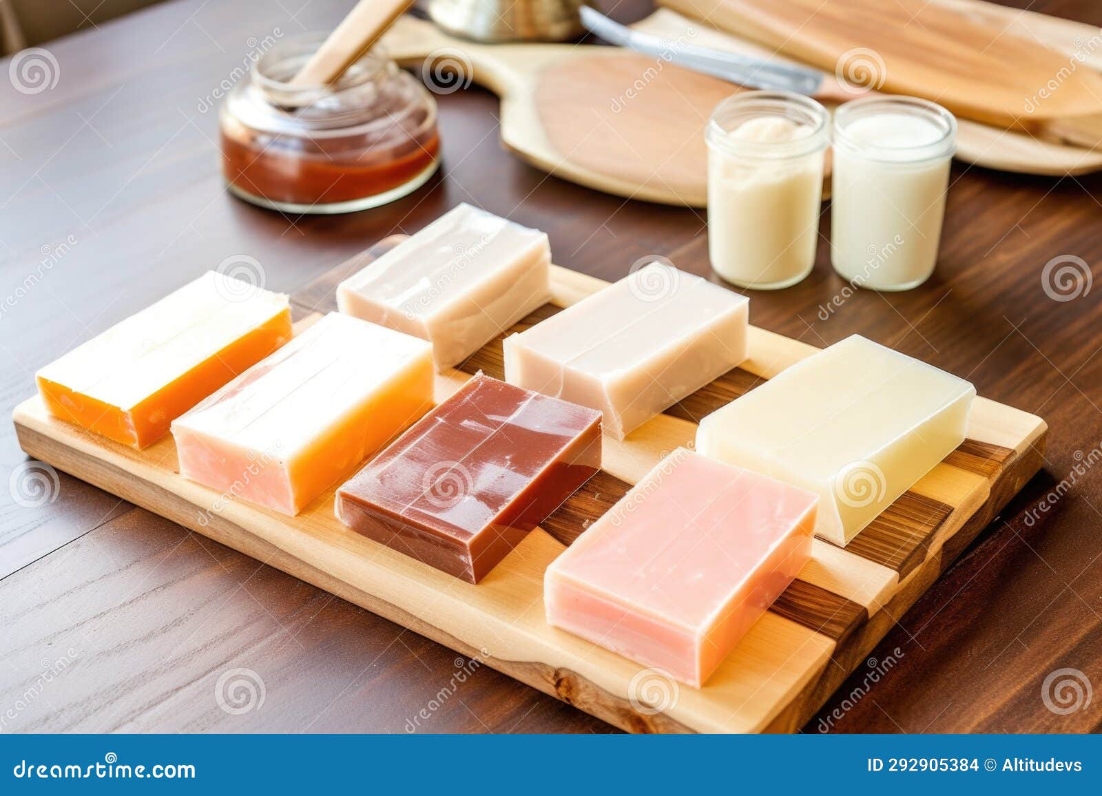 Slicing Homemade Soap Bars on Wooden Surface Stock Photo - Image of ...