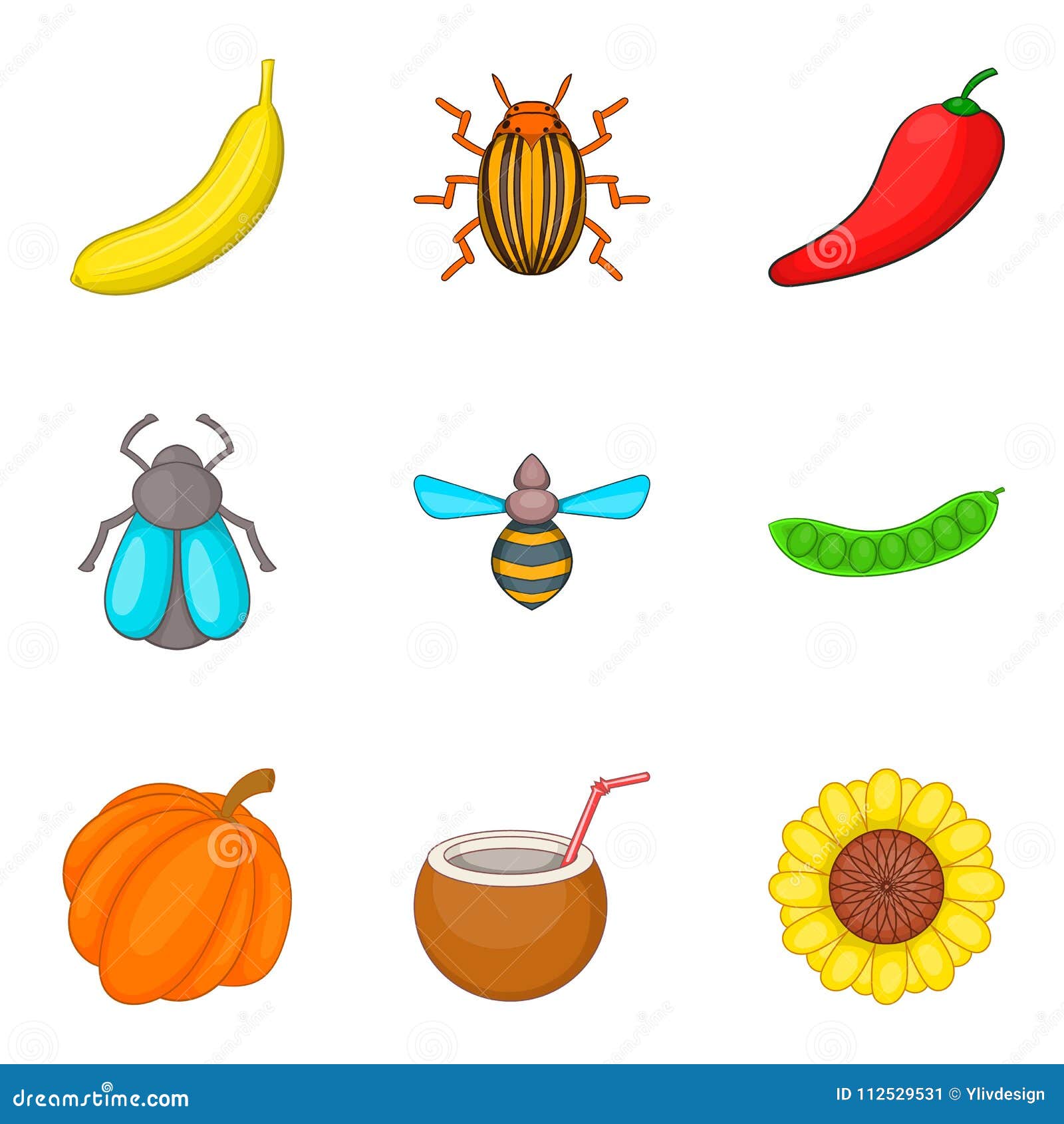 Slicing Icons Set, Cartoon Style Stock Vector - Illustration of cuisine ...
